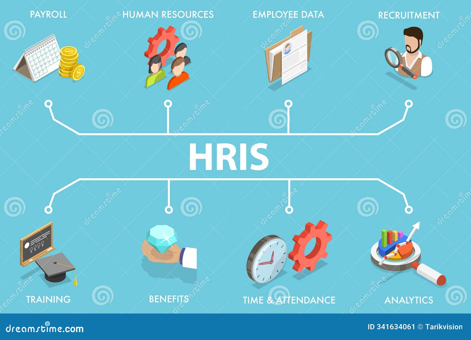3D Isometric Flat Vector Illustration of Human Resource Management ...