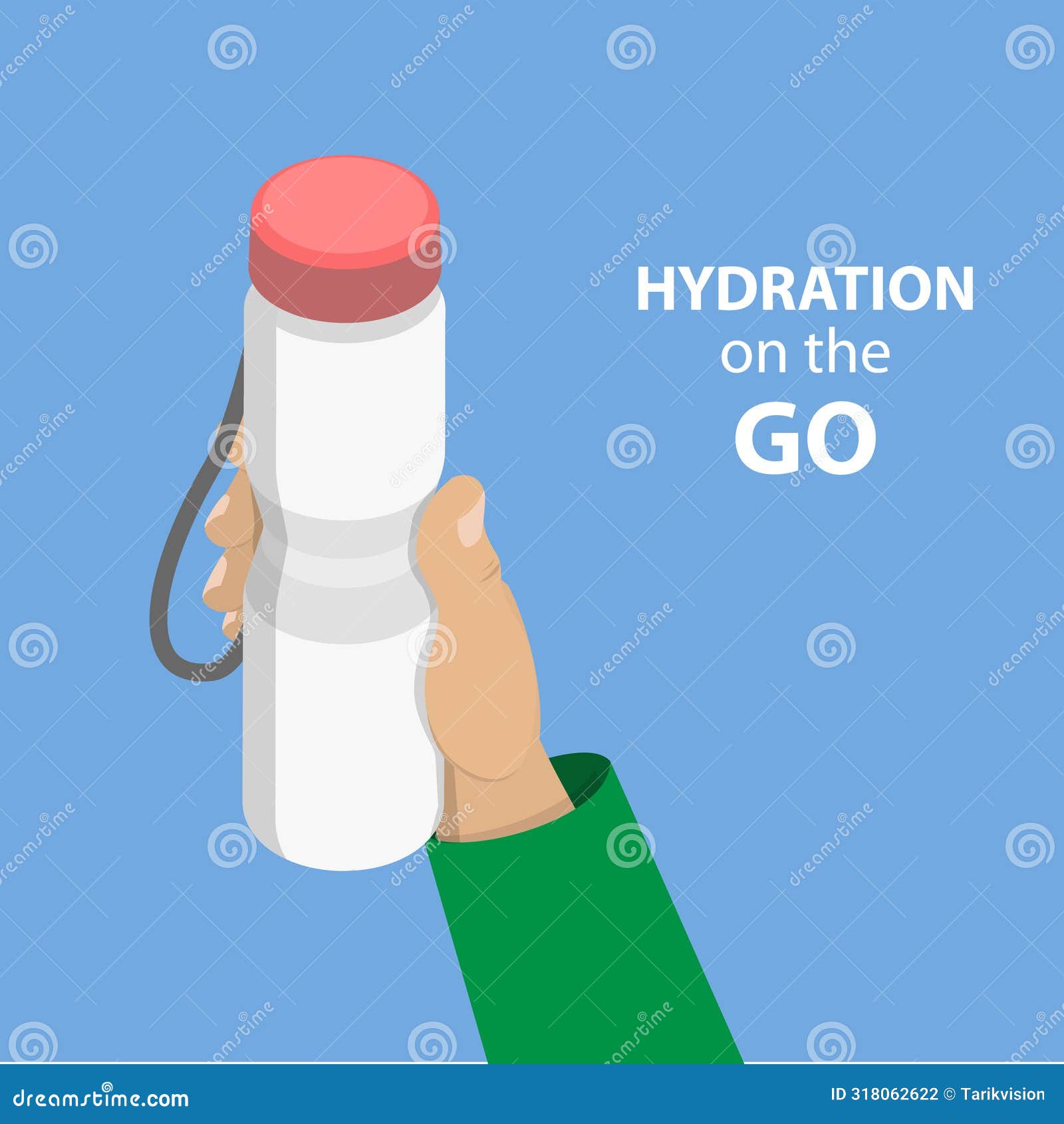 3D Isometric Flat Vector Illustration of Hydration on the Go Stock ...