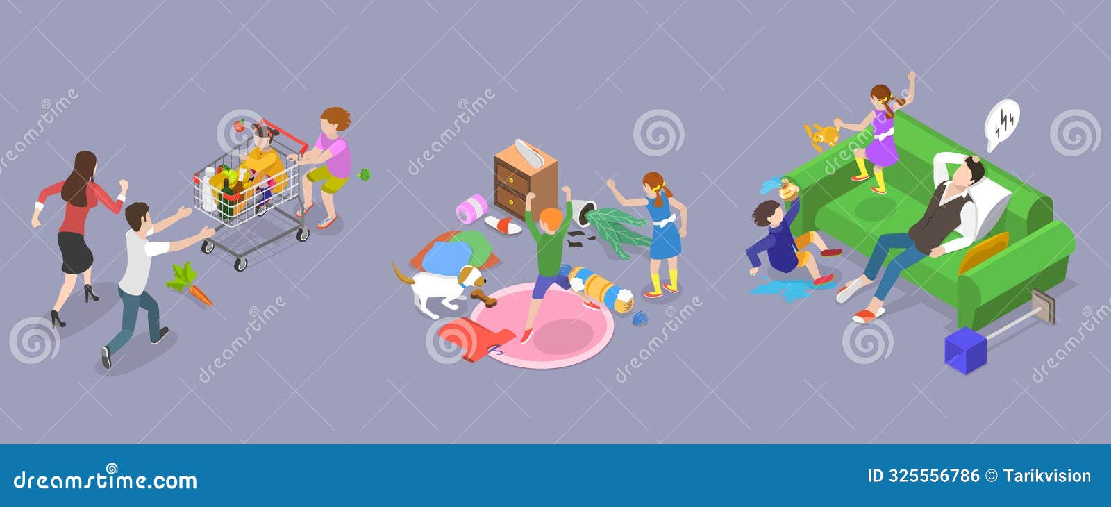 3D Isometric Flat Vector Illustration of Hyperactive Children Stock ...