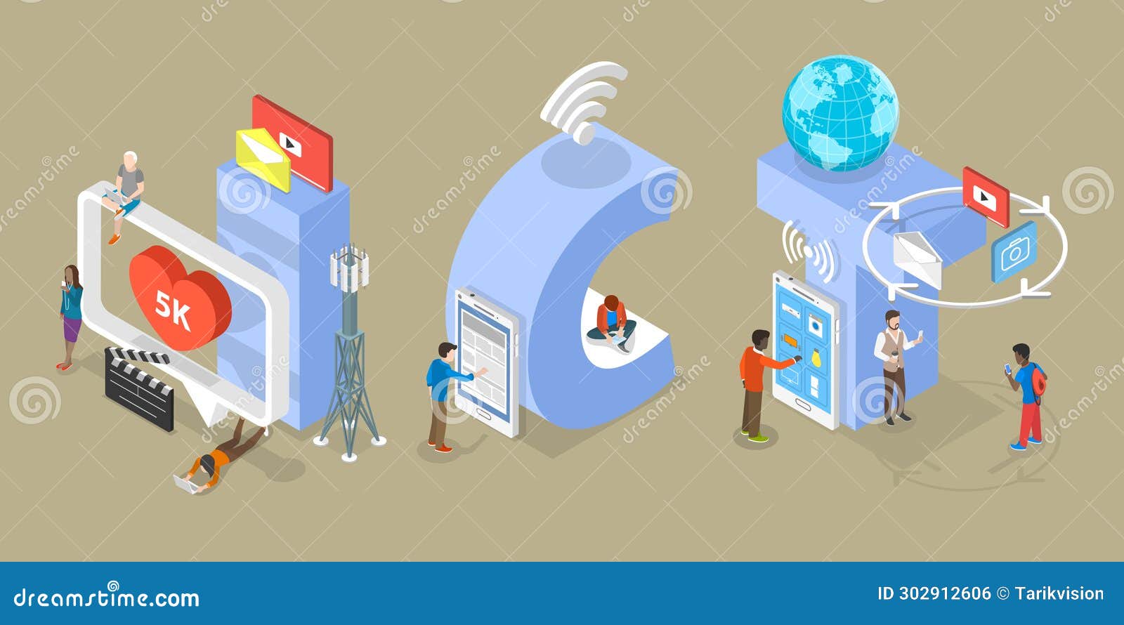 3D Isometric Flat Vector Illustration of ICT Stock Vector ...