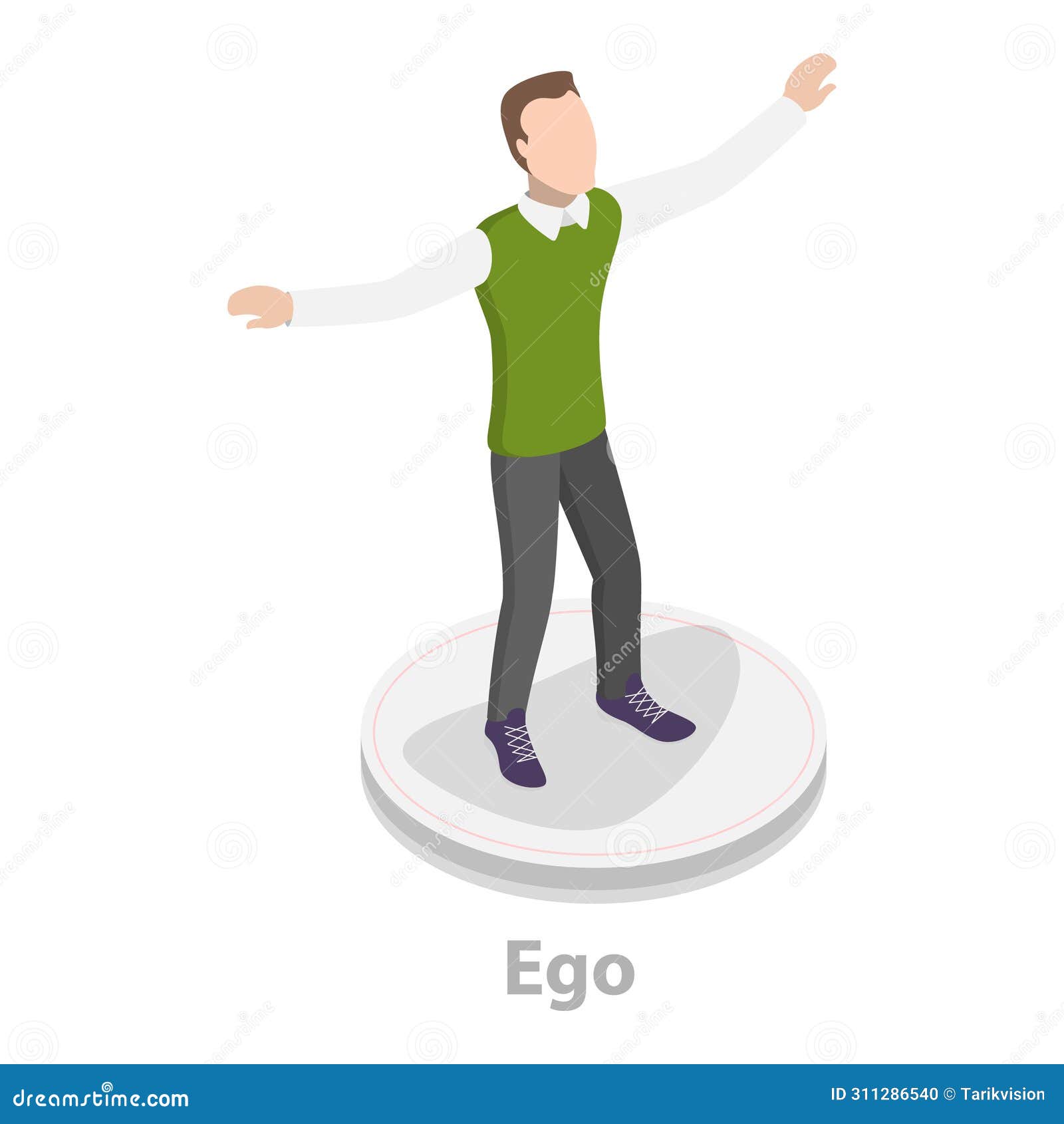 3D Isometric Flat Vector Illustration of Id, Ego, and Superego. Item 2 ...