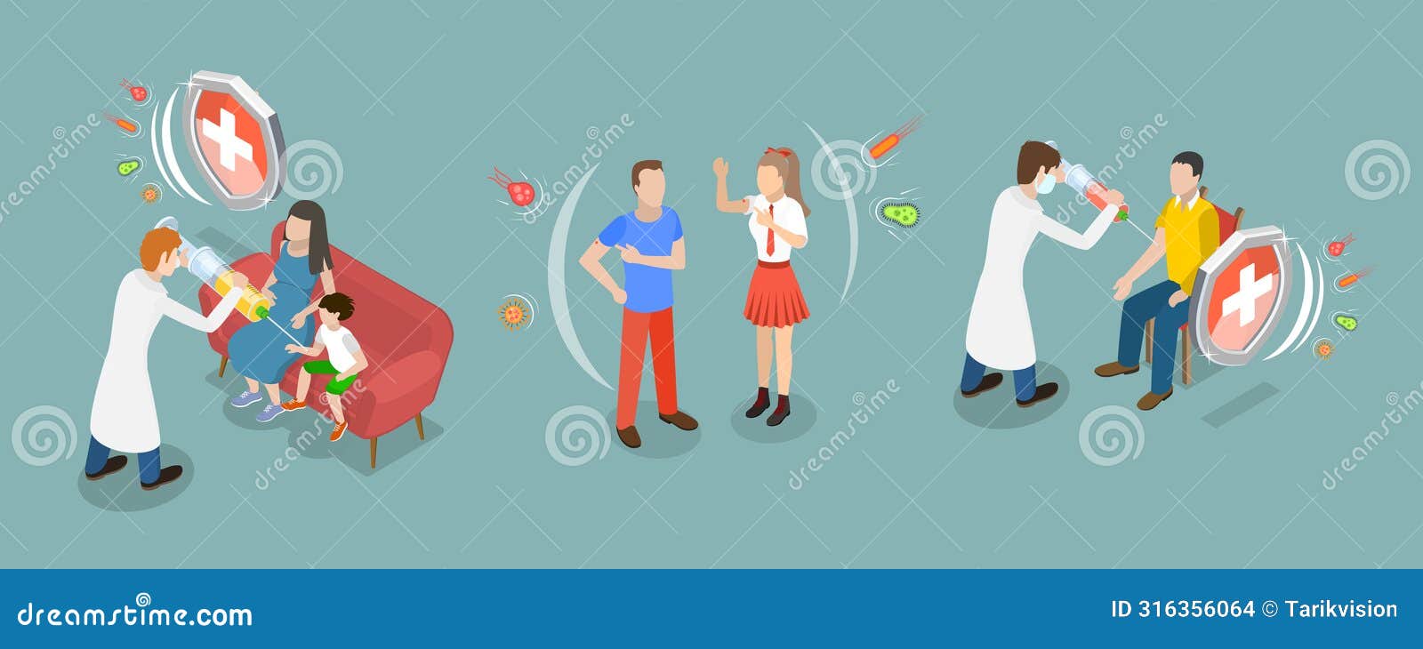 3D Isometric Flat Vector Illustration of Infectious Diseases Prevention ...