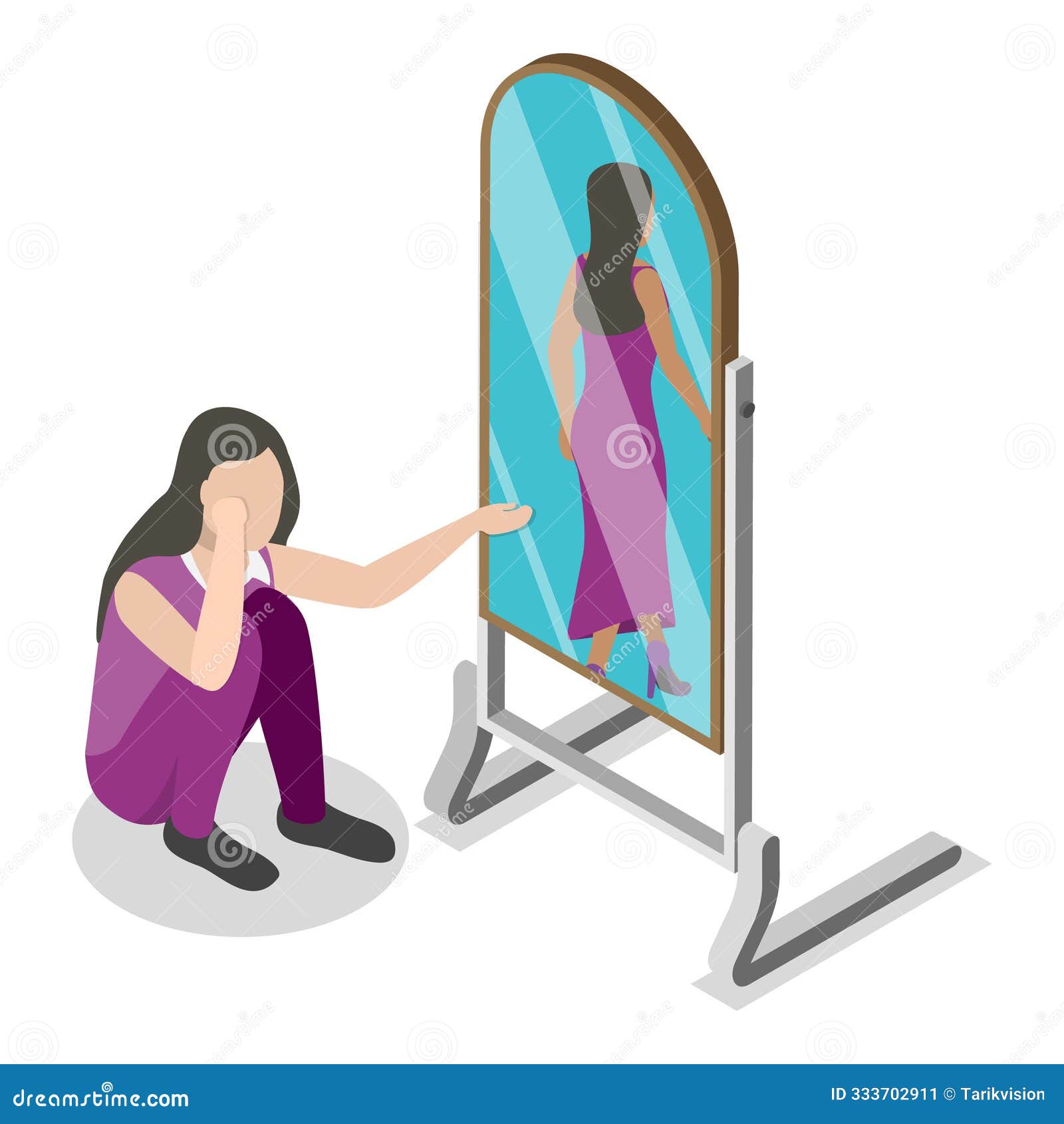 3D Isometric Flat Vector Illustration of Inner Conflict. Item 3 Stock ...