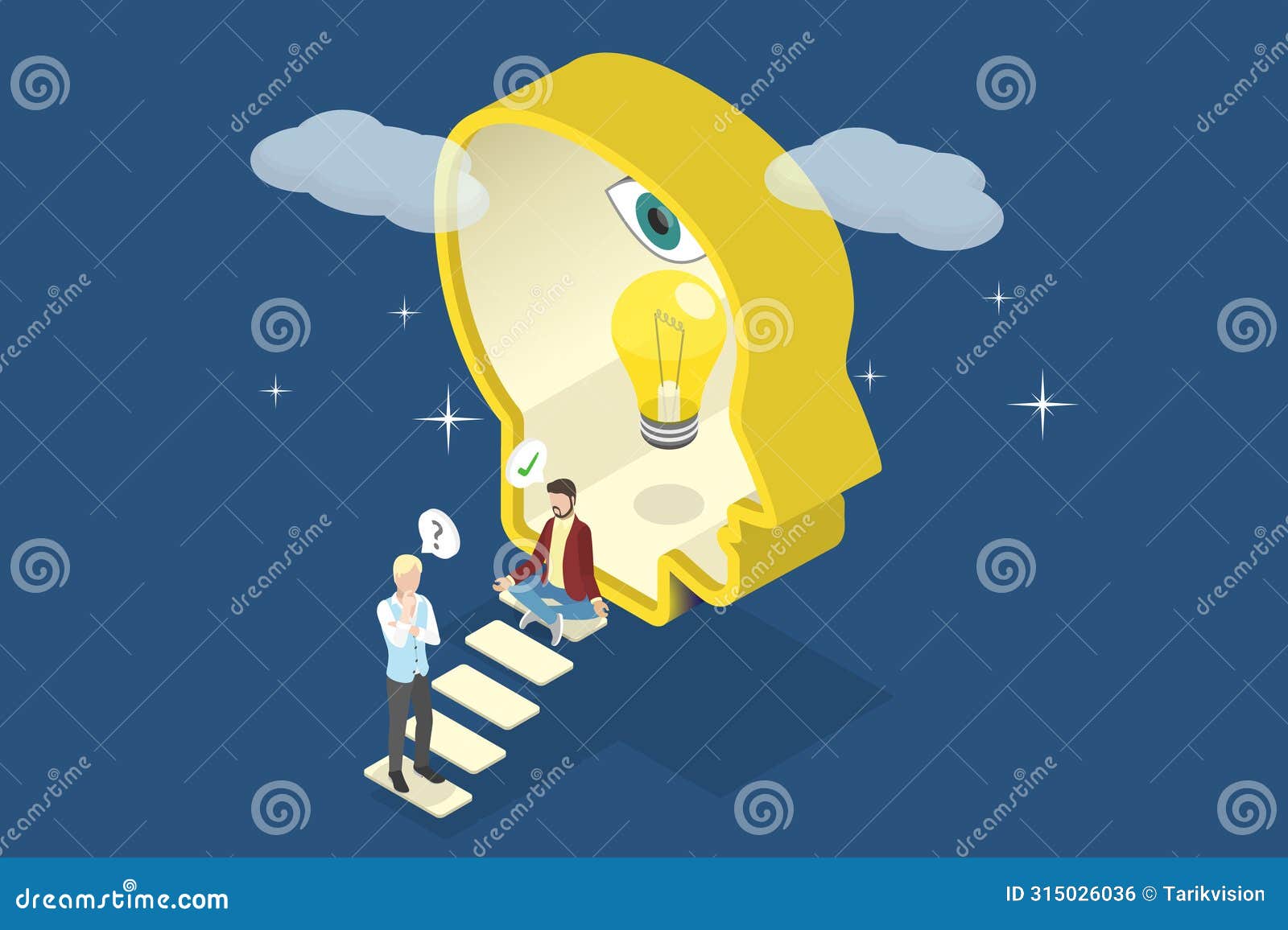 3D Isometric Flat Vector Illustration of Inner Intelligence Stock ...