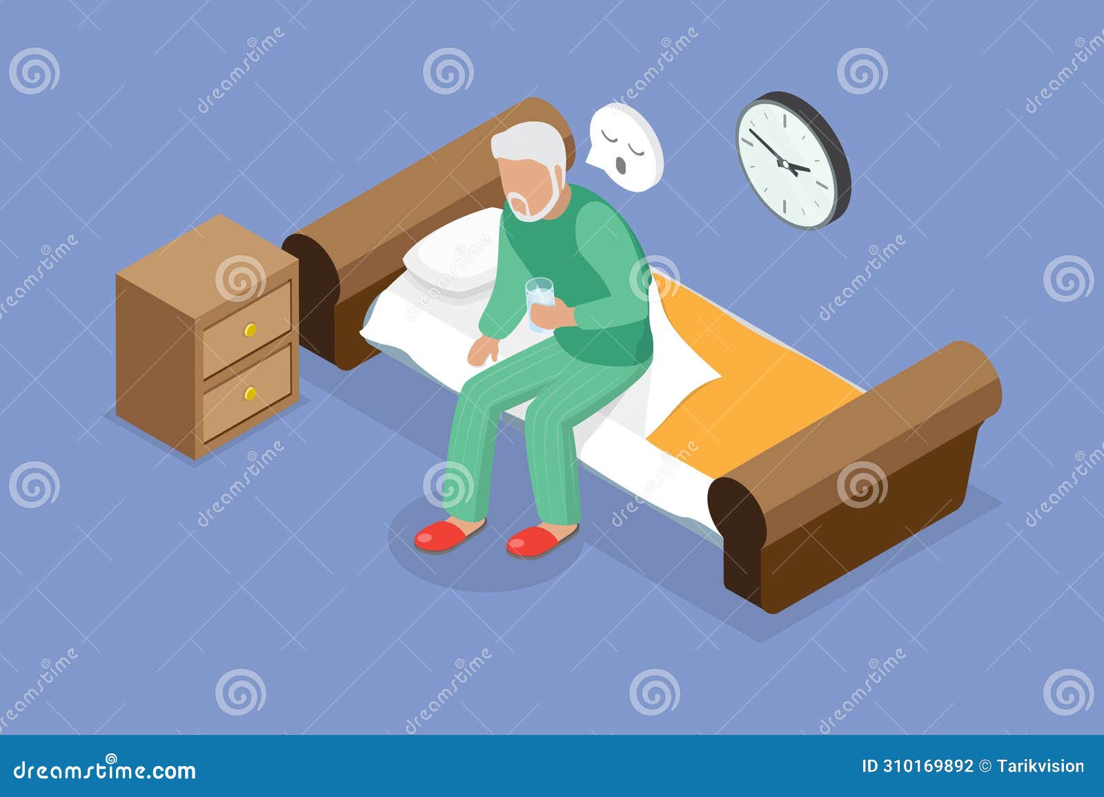 3D Isometric Flat Vector Illustration of Insomnia Stock Illustration ...