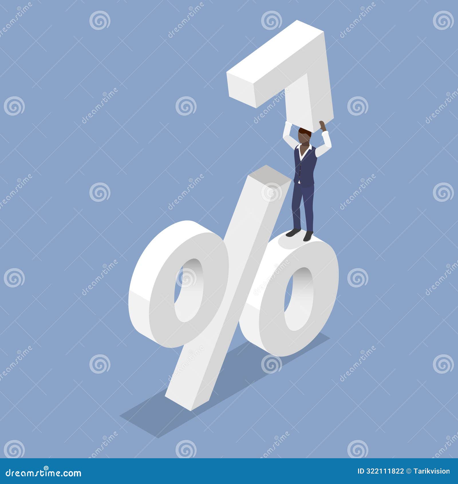 3D Isometric Flat Vector Illustration of Interest Rate Increase Stock ...