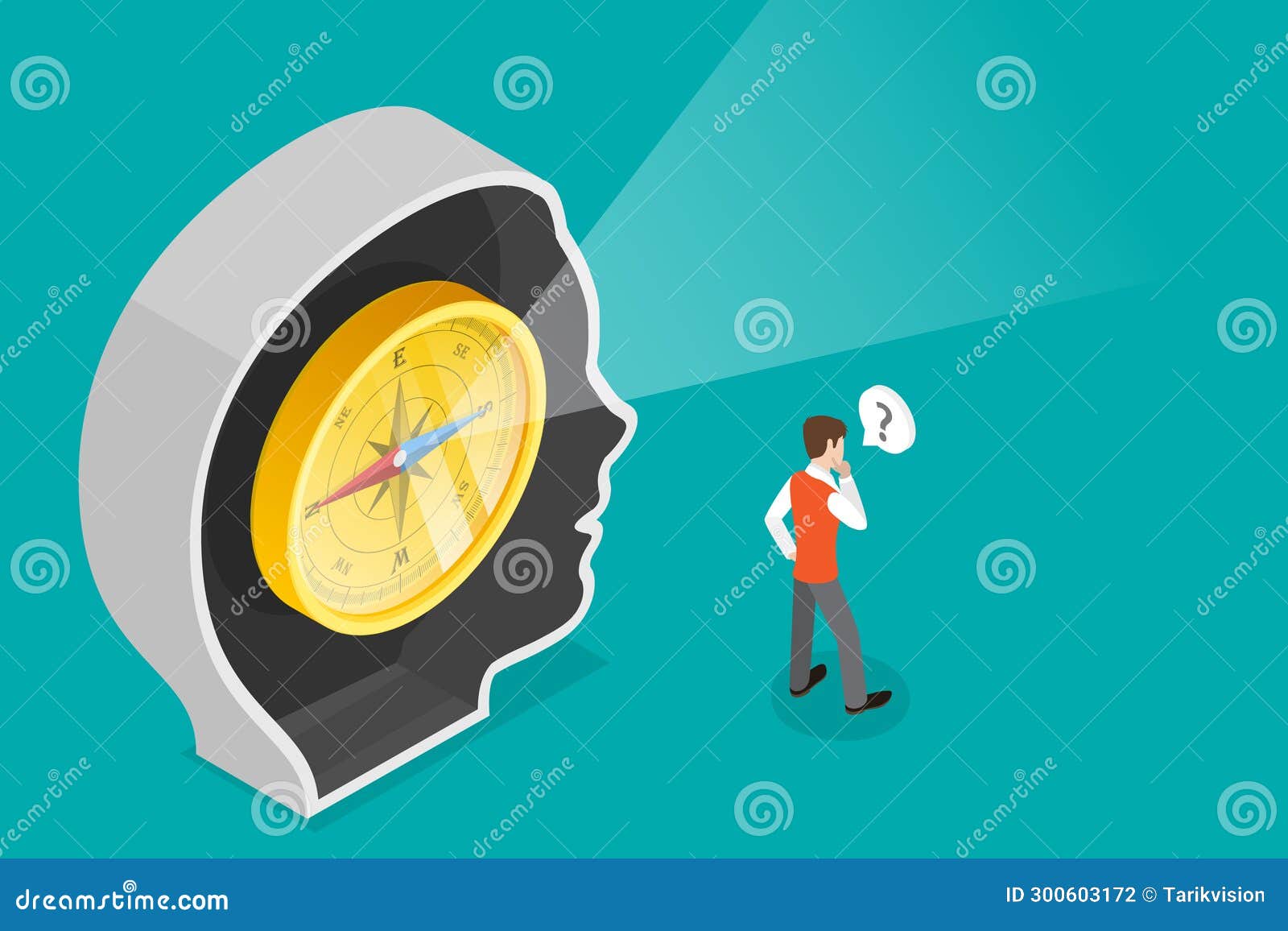 3D Isometric Flat Vector Illustration of Intuition or Future Vision ...