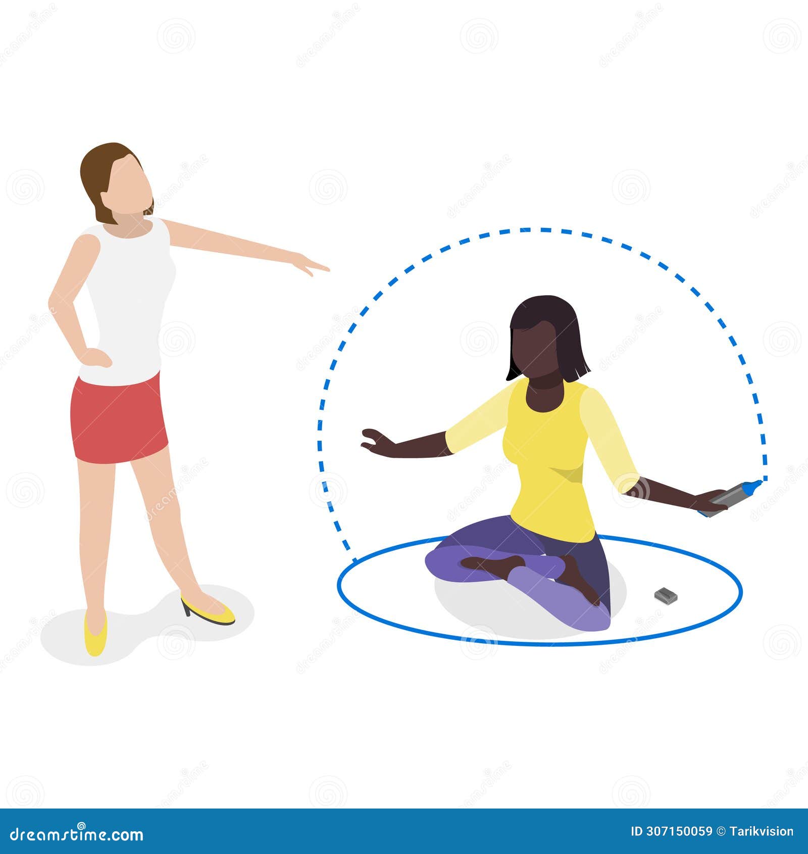 3D Isometric Flat Vector Illustration of Invisible Boundary. Item 2 ...