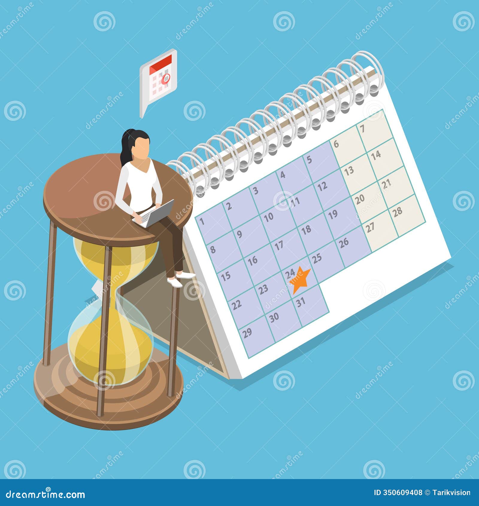 3D Isometric Flat Vector Illustration of Job Deadline Stock ...