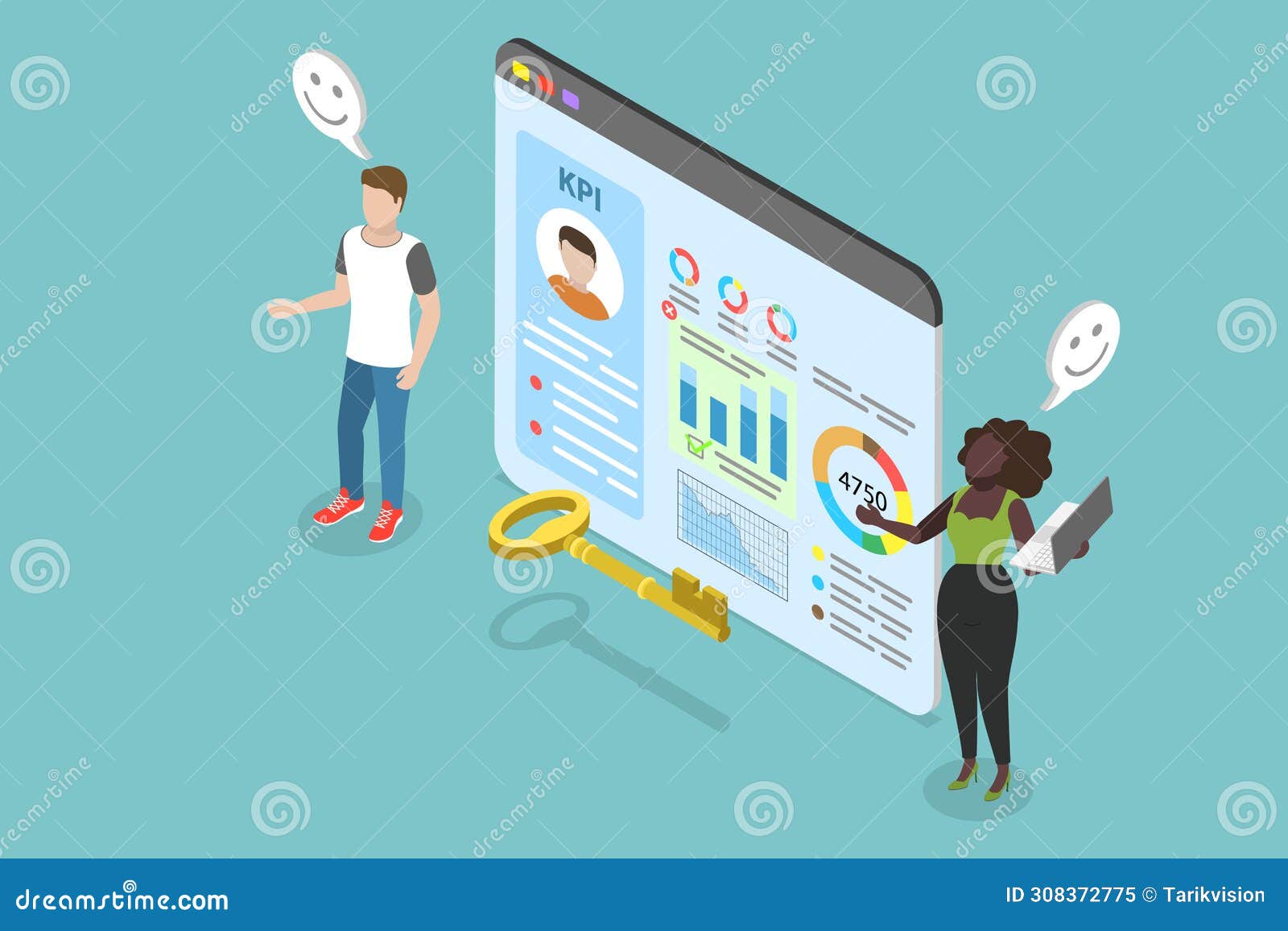 3D Isometric Flat Vector Illustration of KPI Stock Vector ...