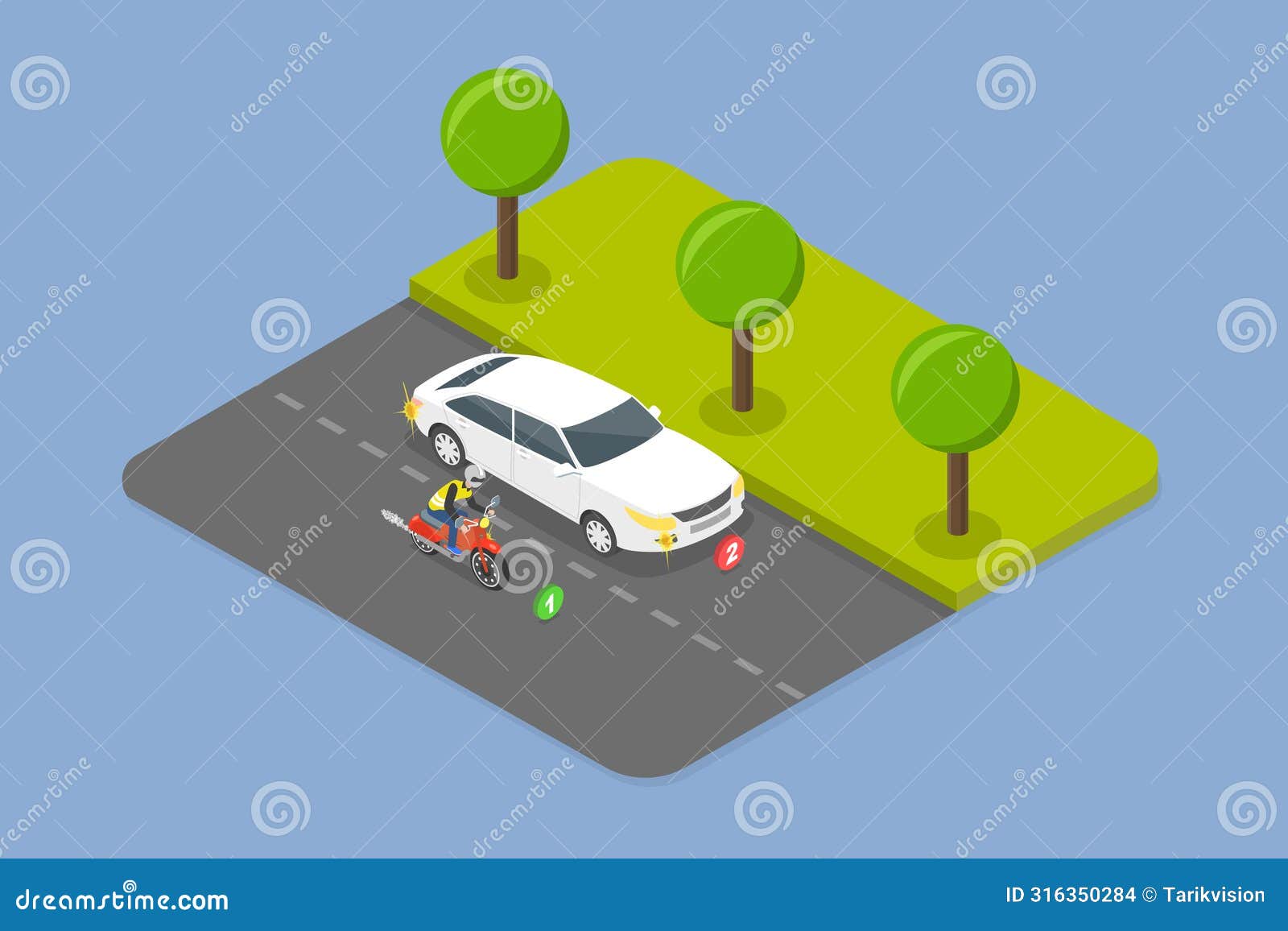 3D Isometric Flat Vector Illustration of Lane Changing Rule Stock ...