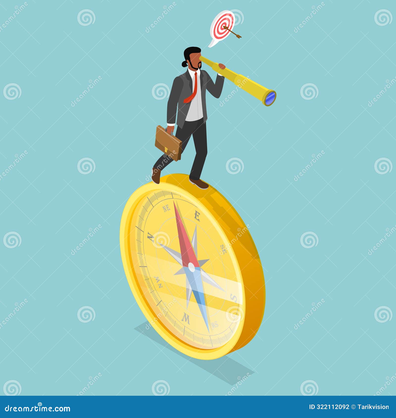 3D Isometric Flat Vector Illustration of Leadership Visionary Stock ...