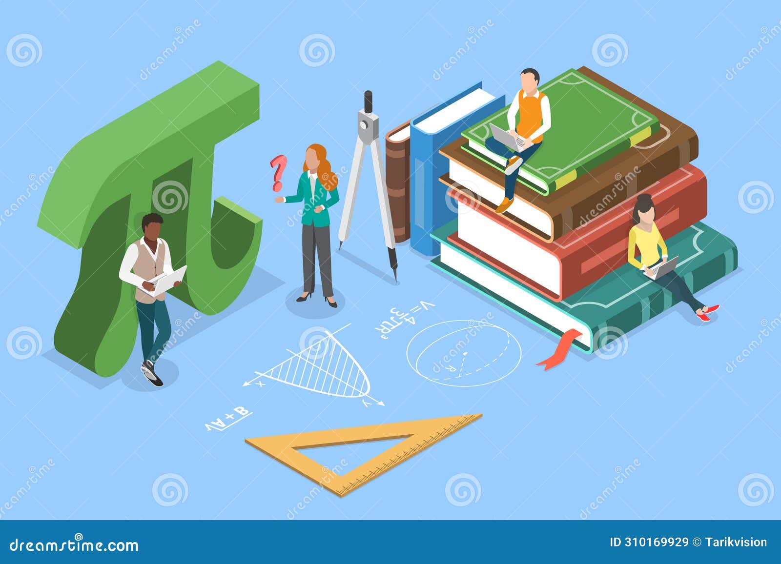 3D Isometric Flat Vector Illustration of Mathematics Science Stock ...