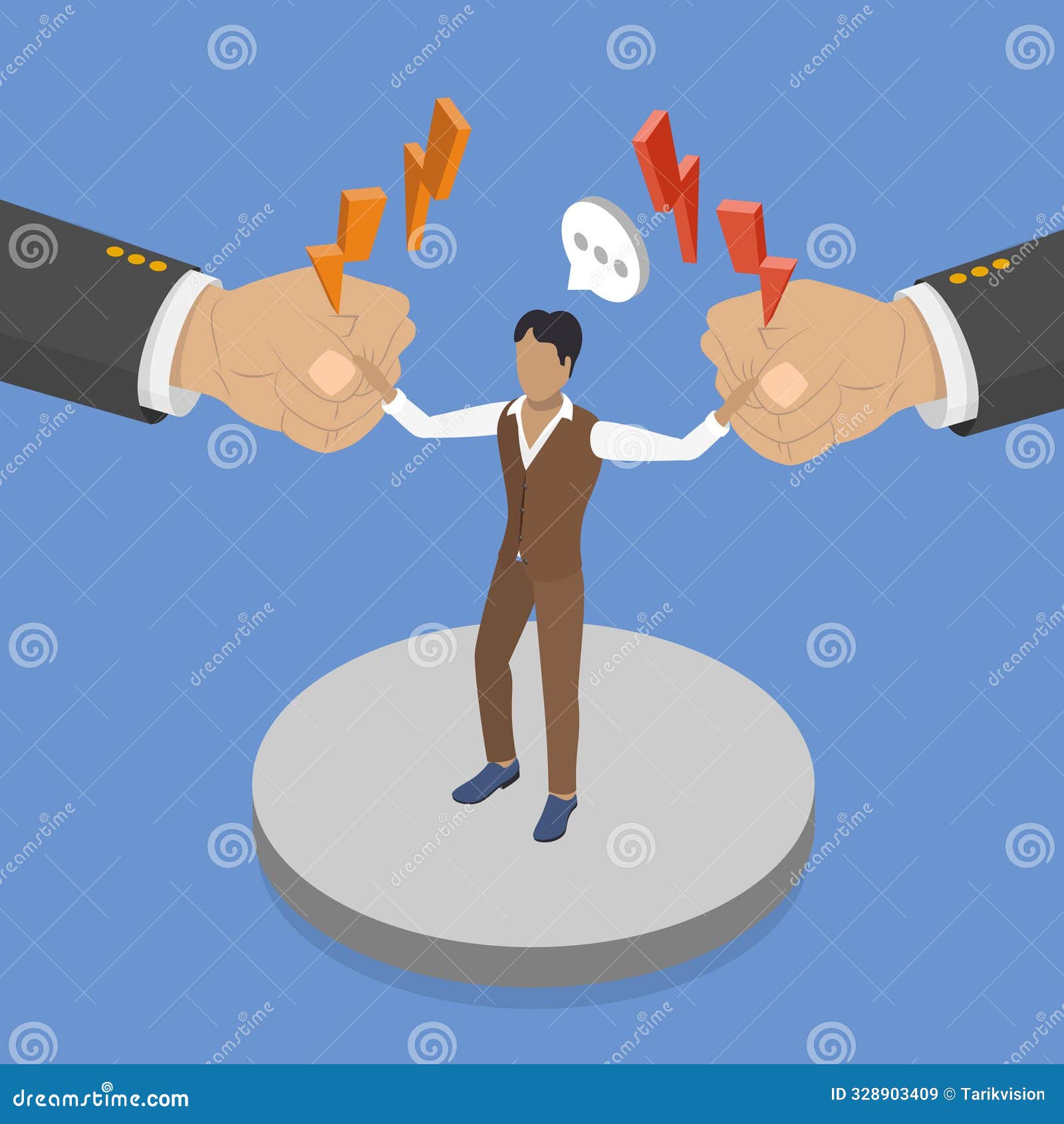 3D Isometric Flat Vector Illustration of Mediation As Conflict ...