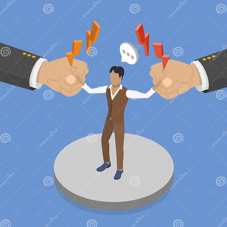 3D Isometric Flat Vector Illustration of Mediation As Conflict ...