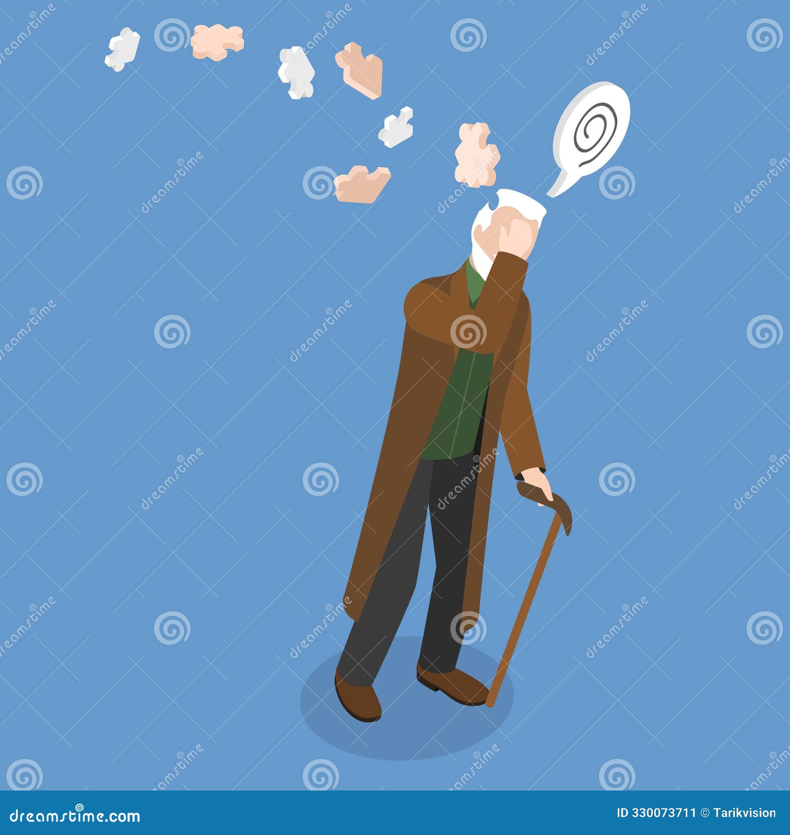3D Isometric Flat Vector Illustration of Memory Problems Stock Vector ...