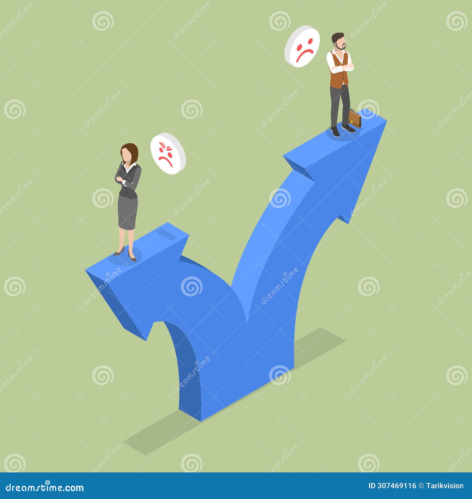 3D Isometric Flat Vector Illustration of Misunderstanding Stock Vector ...