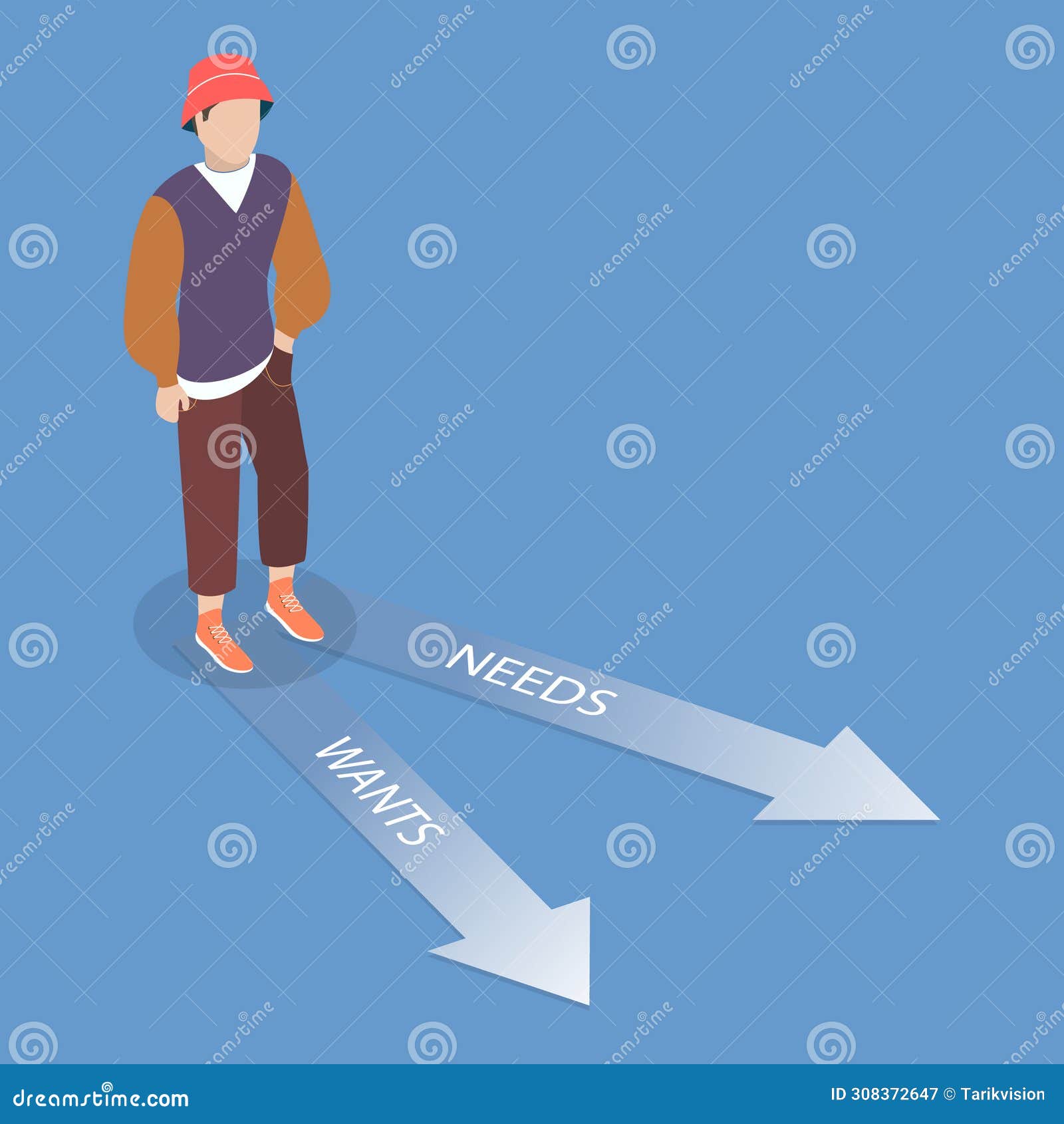 3D Isometric Flat Vector Illustration of Need Vs Want Stock Vector ...