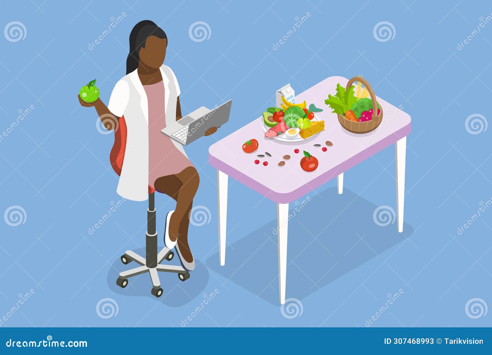 3D Isometric Flat Vector Illustration of Nutritionist Stock Vector ...