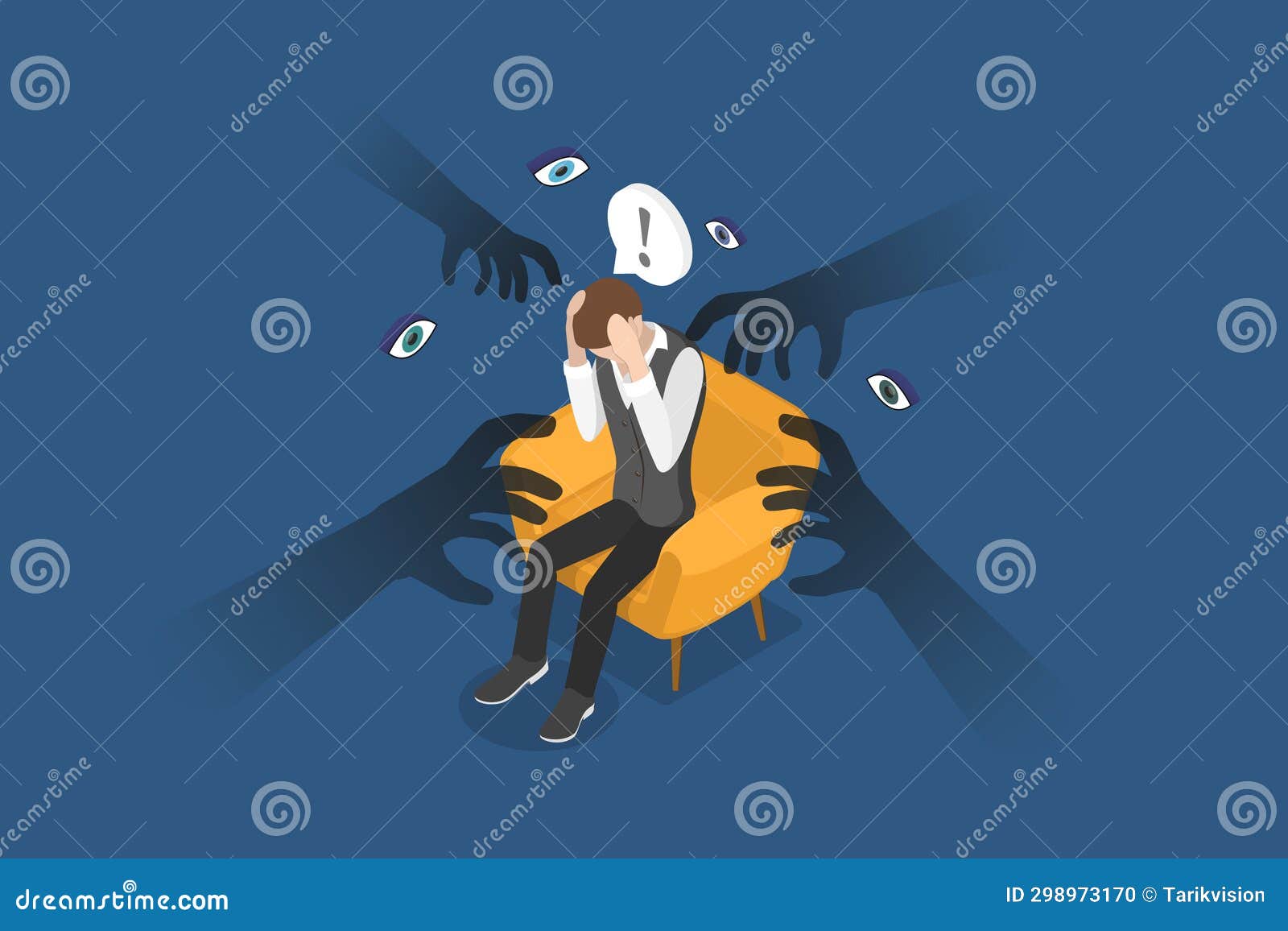 3D Isometric Flat Vector Illustration of Paranoia Stock Vector ...