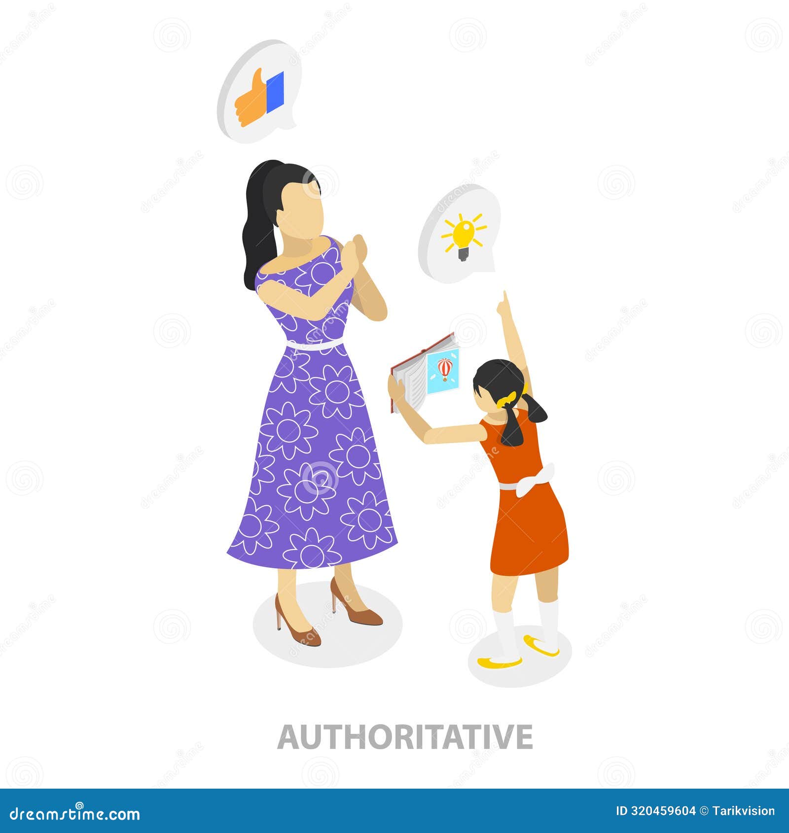 3D Isometric Flat Vector Illustration of Parenting Styles. Item 4 Stock ...
