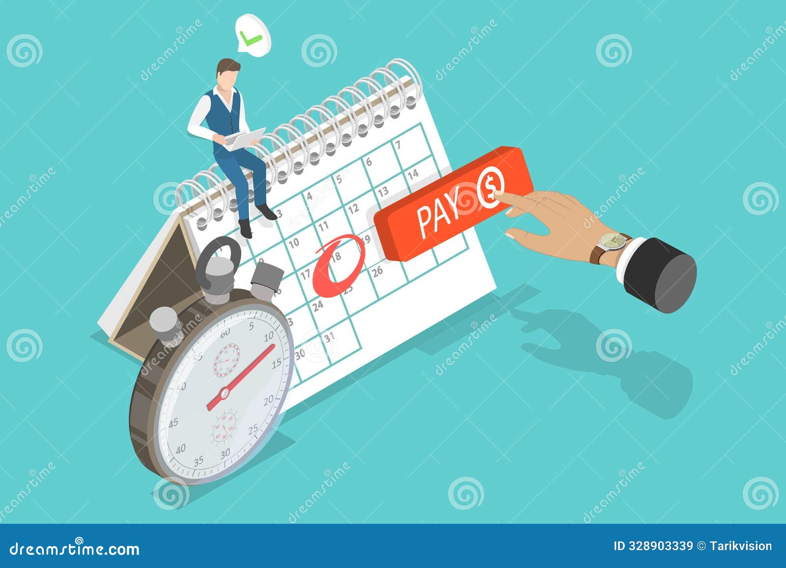3D Isometric Flat Vector Illustration of Payment Calendar Stock ...