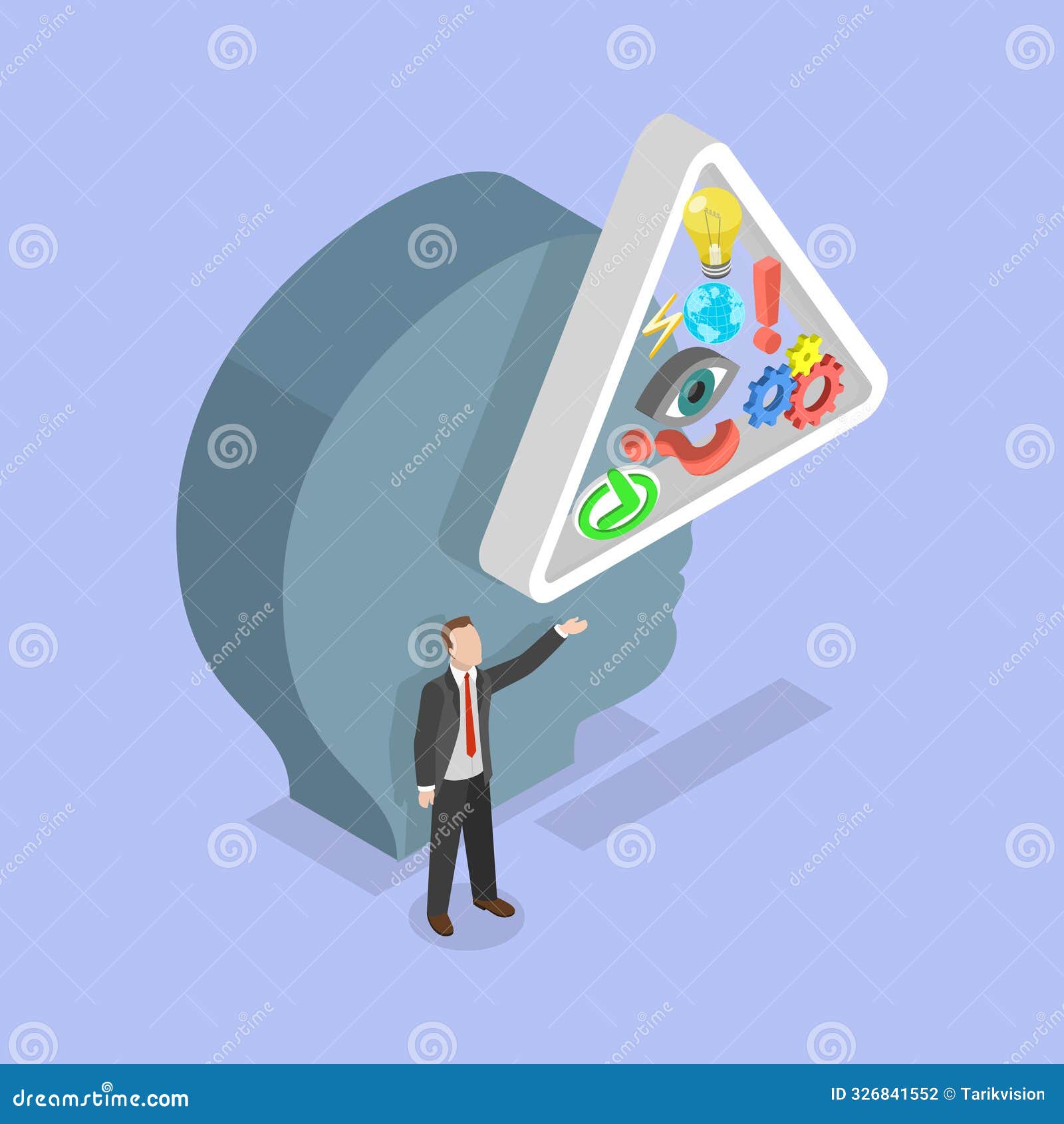 3D Isometric Flat Vector Illustration of Personal Cognition Viewpoint ...