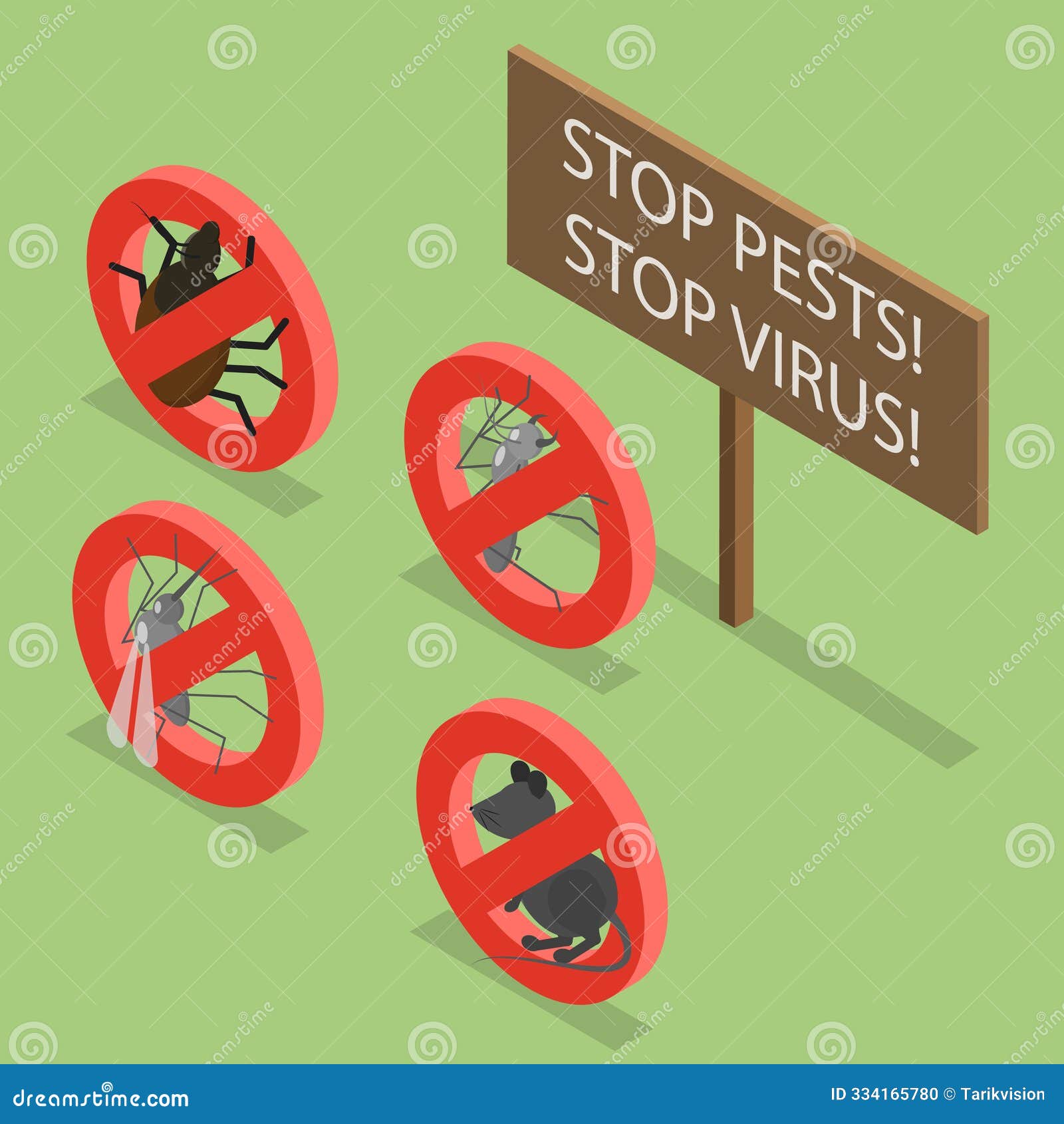 3D Isometric Flat Vector Illustration of Pest Control Stock ...