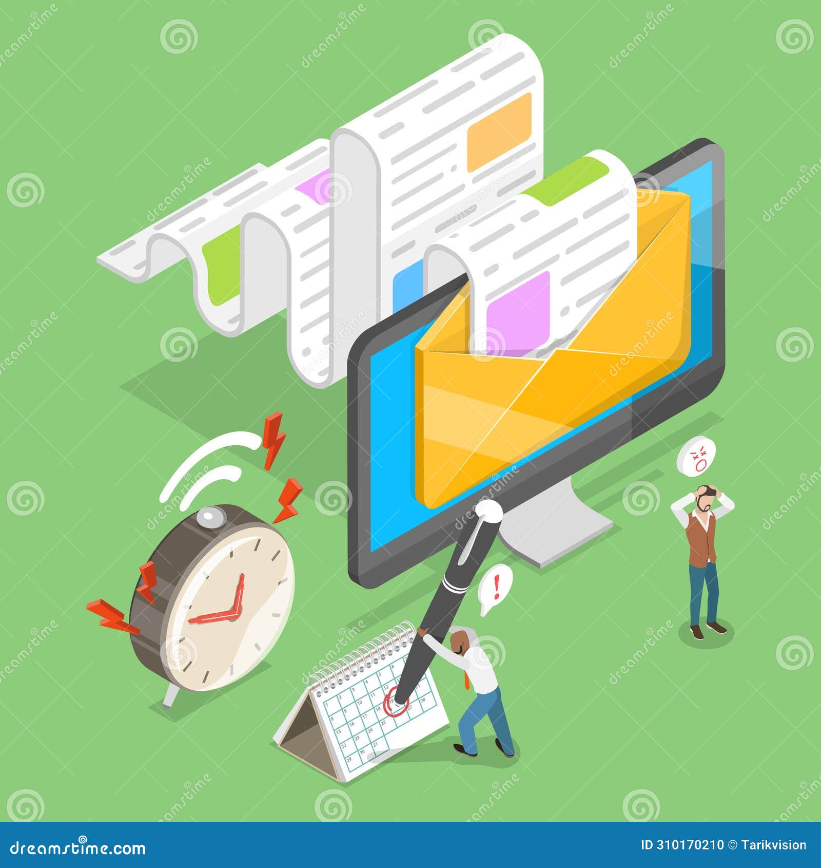 3D Isometric Flat Vector Illustration of Project Deadline Stock ...