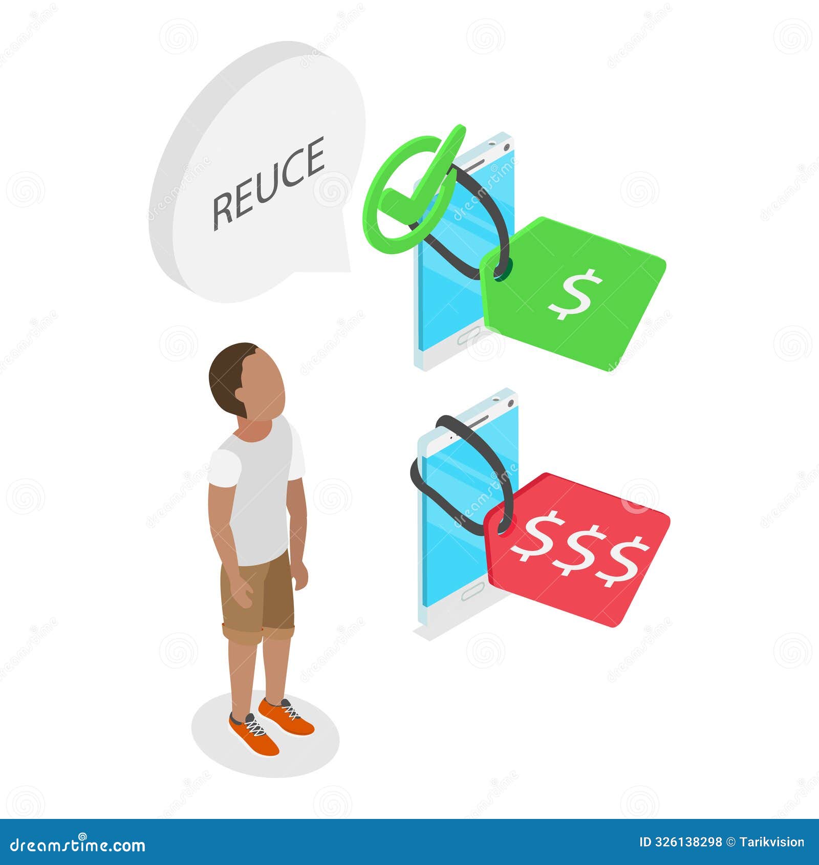 3D Isometric Flat Vector Illustration of Reduce, Reuse and Recycle ...
