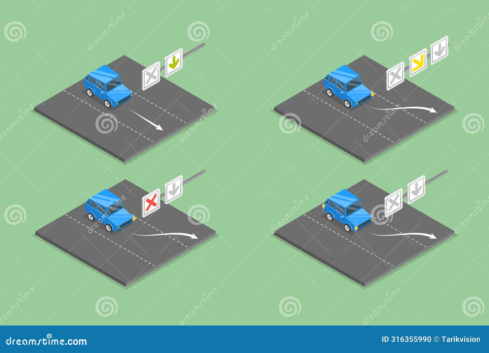 3D Isometric Flat Vector Illustration of Reversible Lane Stock Vector ...
