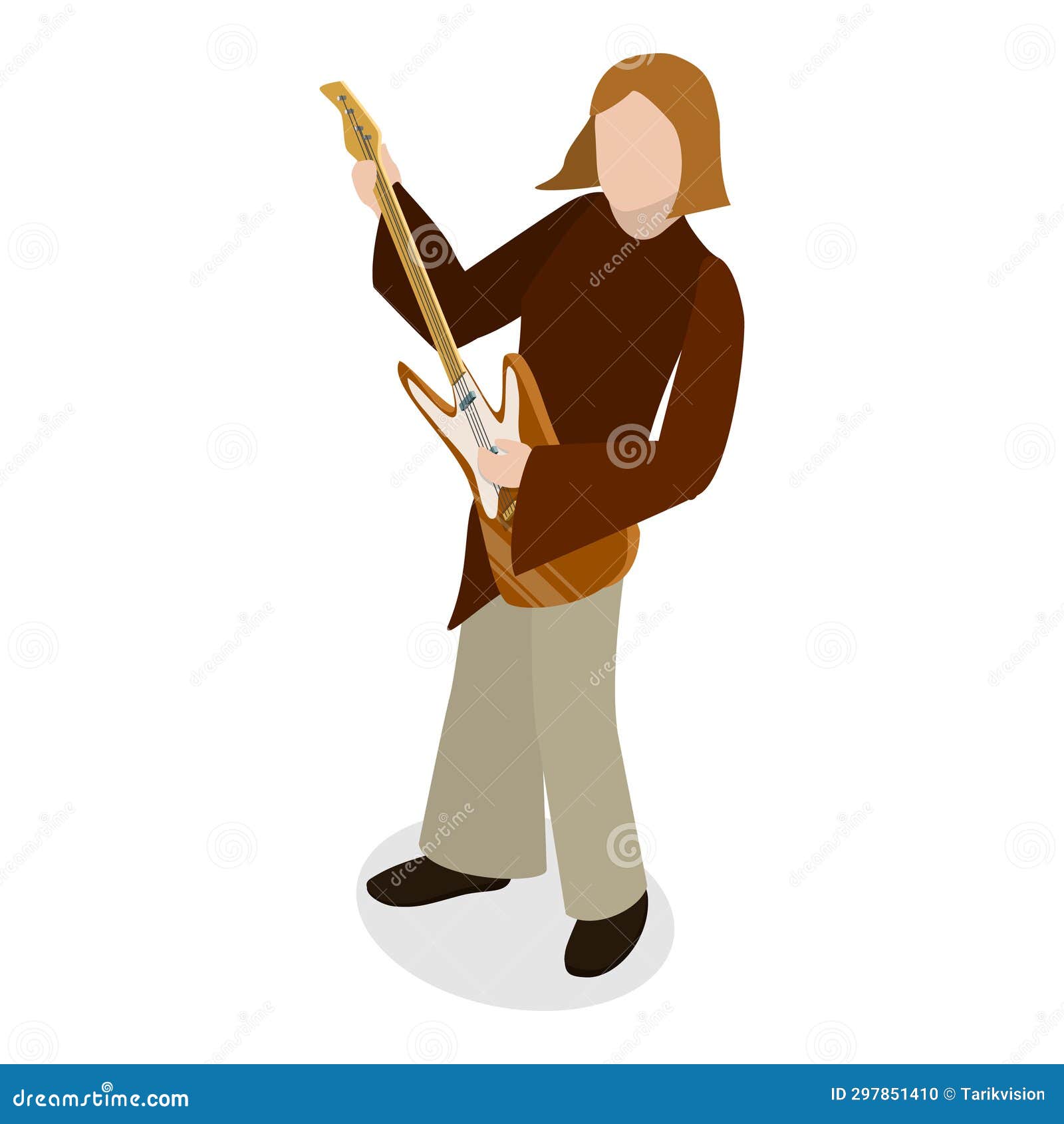 Singer On Stage Performing Rock Music Concert Cartoon Vector ...