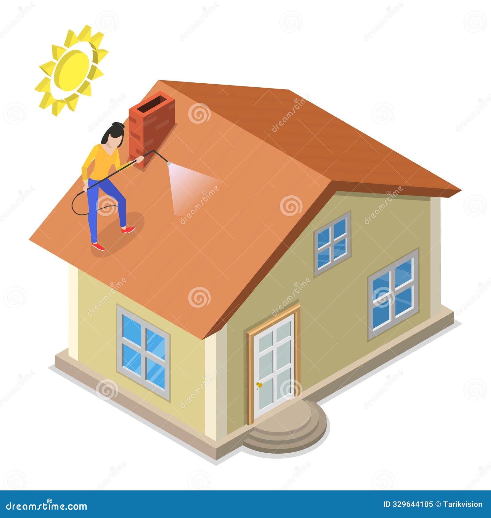 3D Isometric Flat Vector Illustration of Rooftop Garden. Item 1 Stock ...
