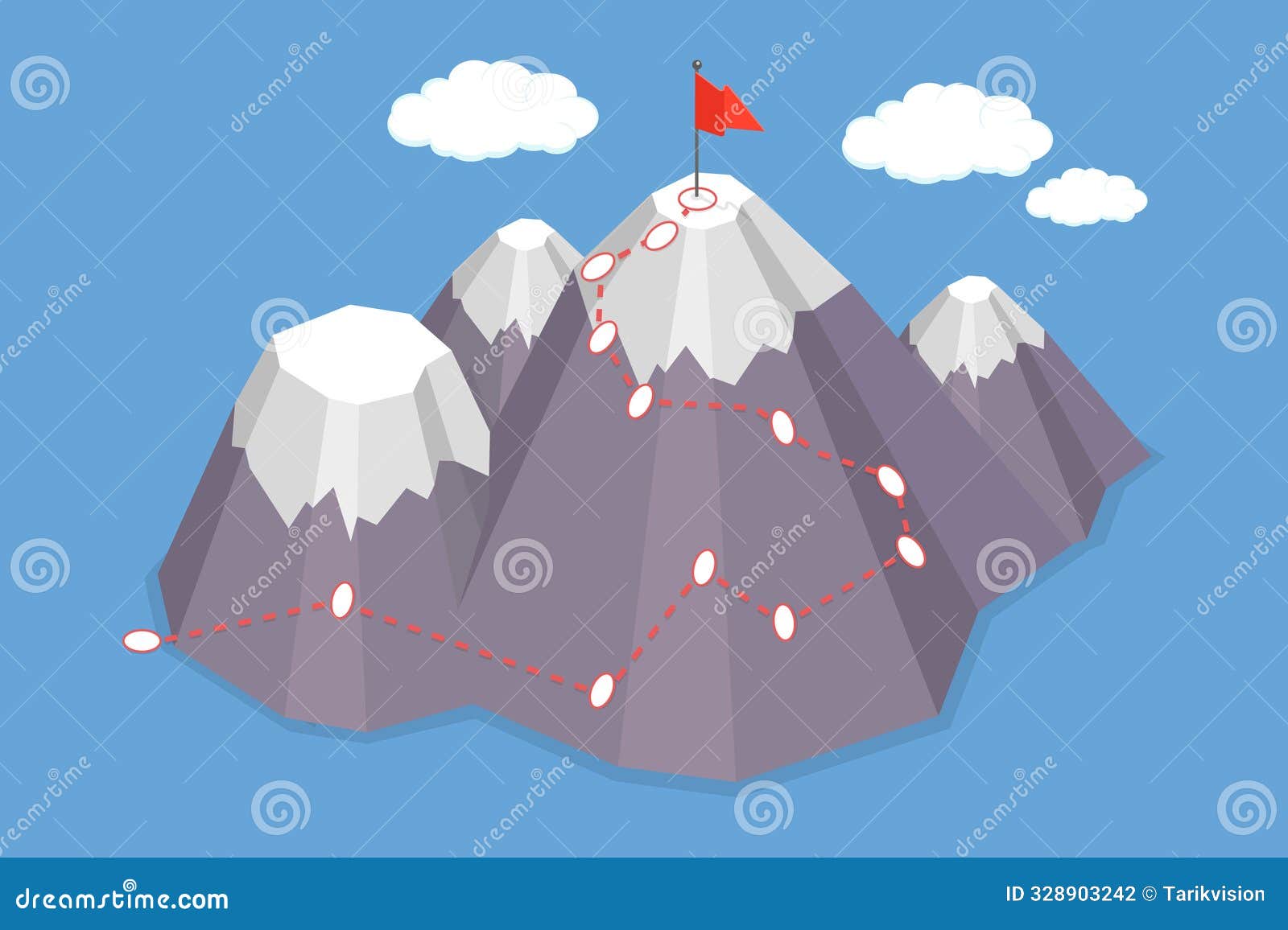 3D Isometric Flat Vector Illustration of Route To Success Stock ...