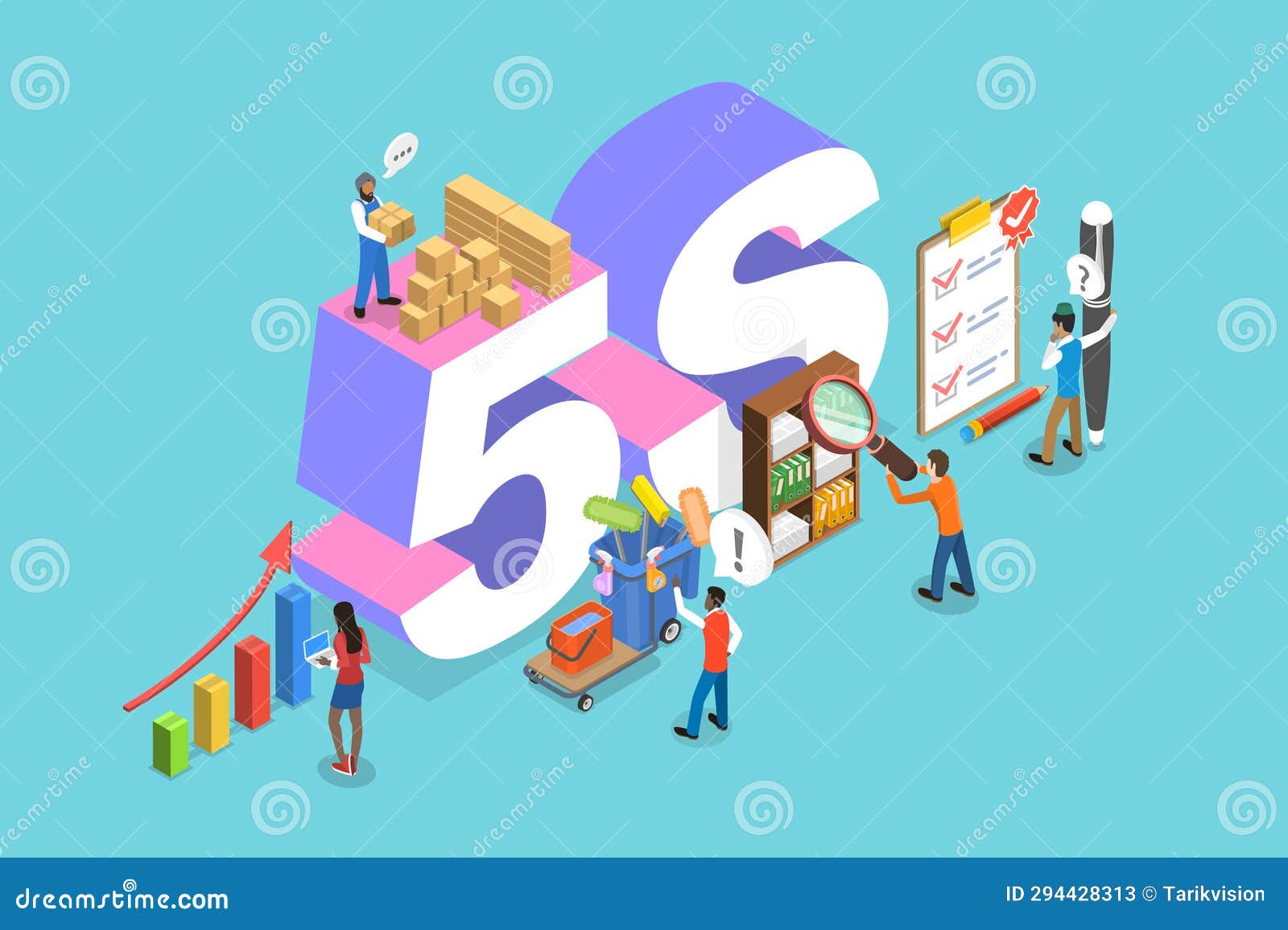 3D Isometric Flat Vector Illustration of 5S Strategy Stock Vector ...