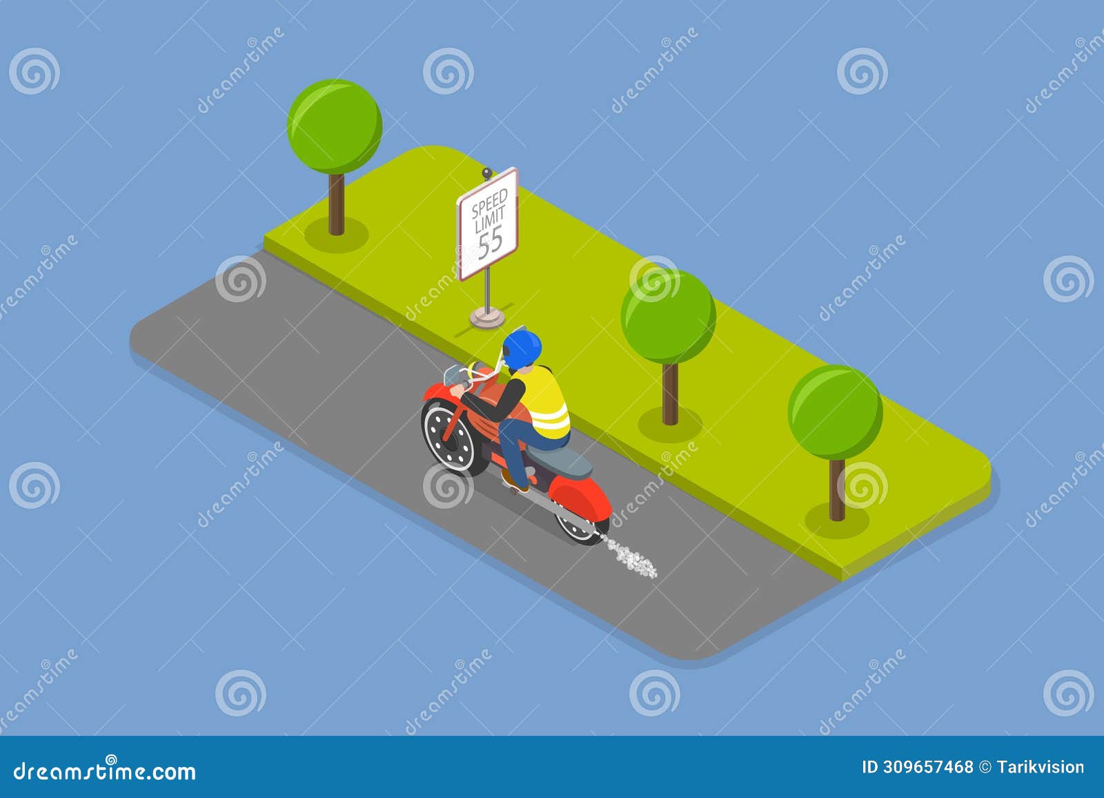 3D Isometric Flat Vector Illustration of Safe Moto Riding Tips Stock ...