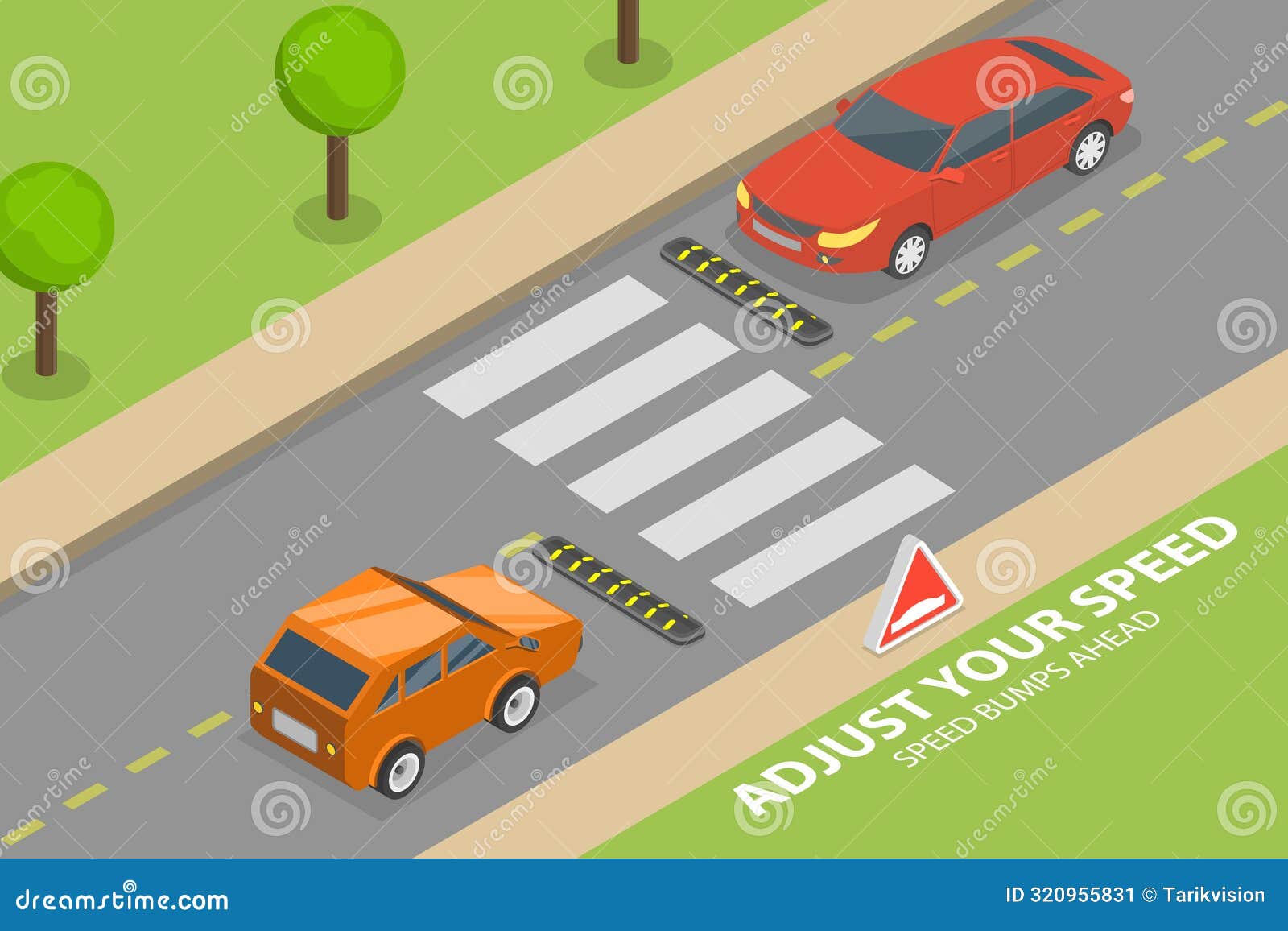 3D Isometric Flat Vector Illustration of Safety Car Driving Rules Stock ...