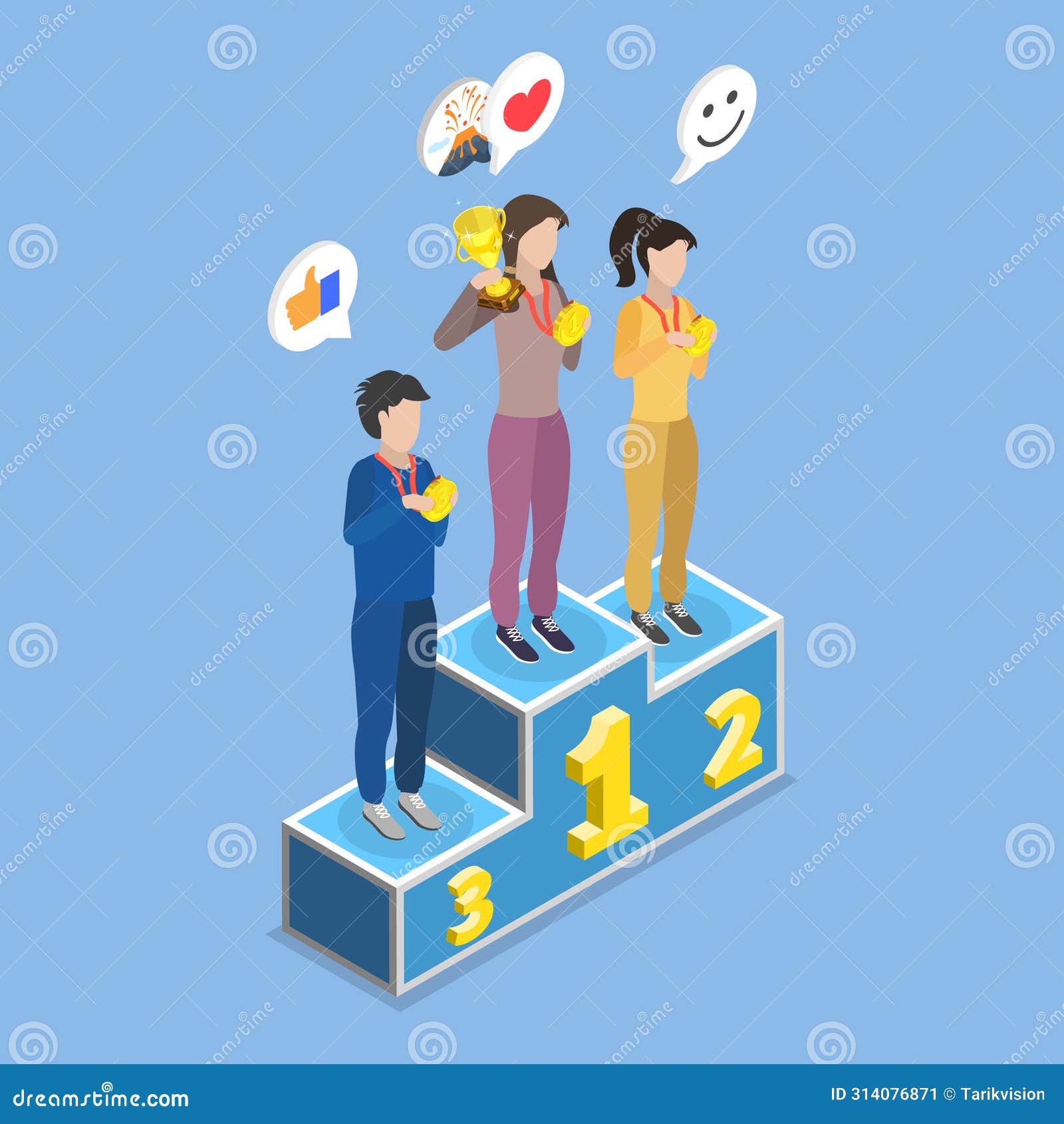 3D Isometric Flat Vector Illustration of School Competition on Contest ...