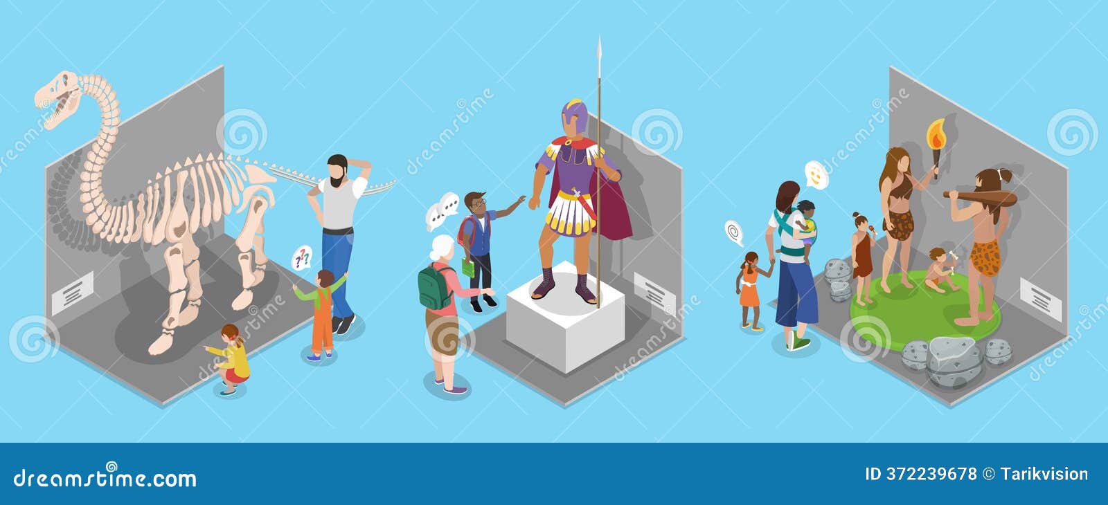 School Museum Visit. Students Studying History And Natural Science At ...