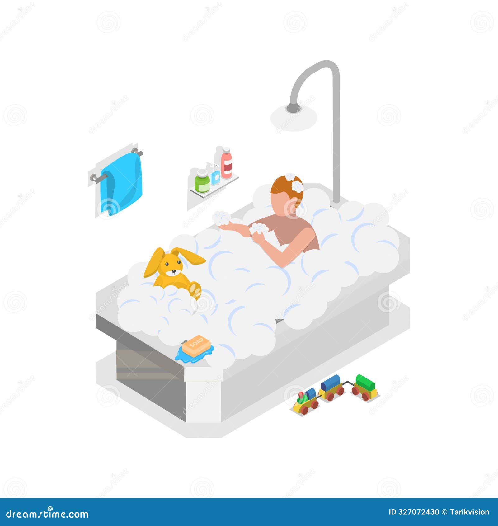 3D Isometric Flat Vector Illustration of Schoolchild daily Routine ...