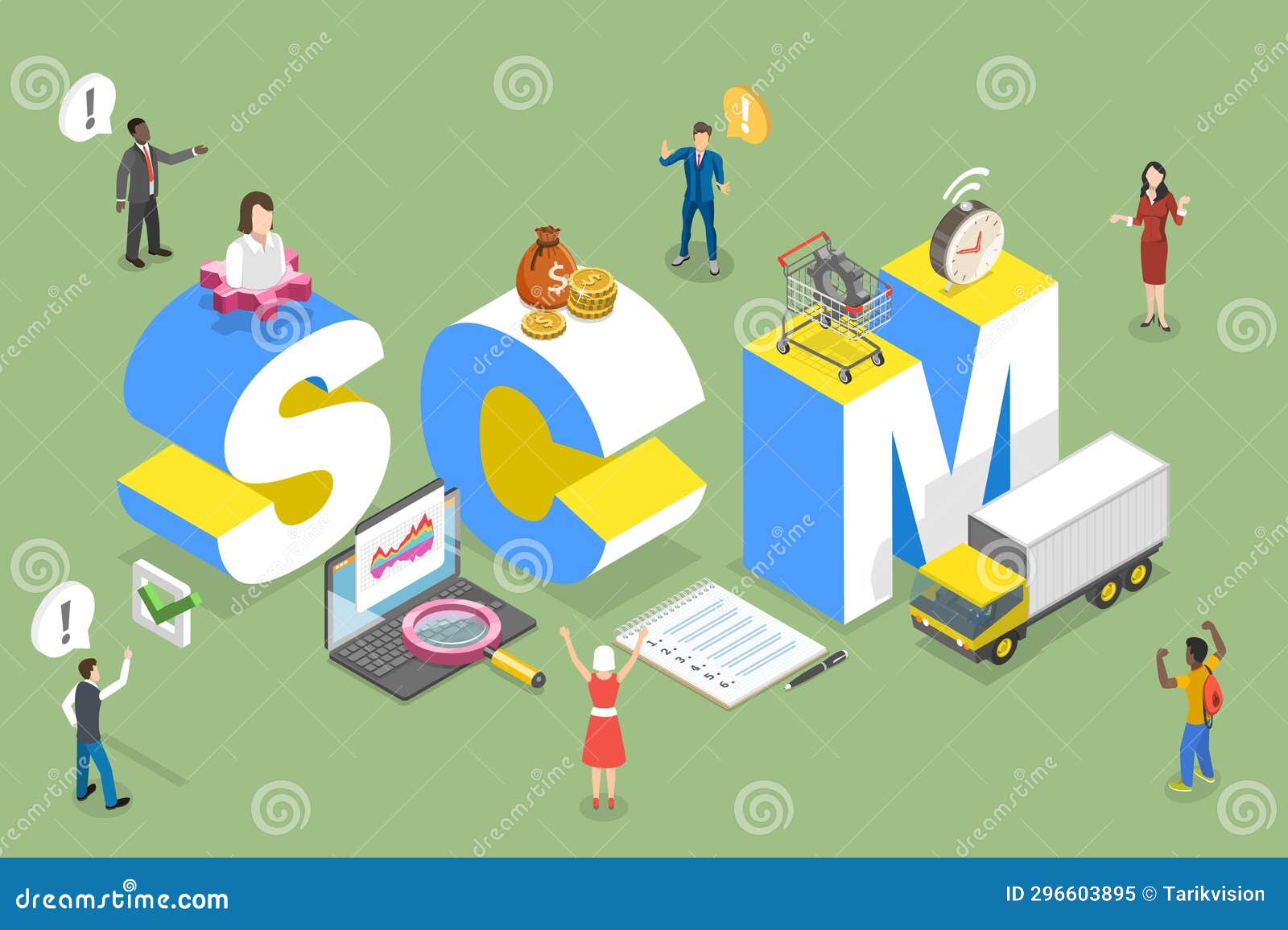 3D Isometric Flat Vector Illustration of SCM Stock Illustration ...