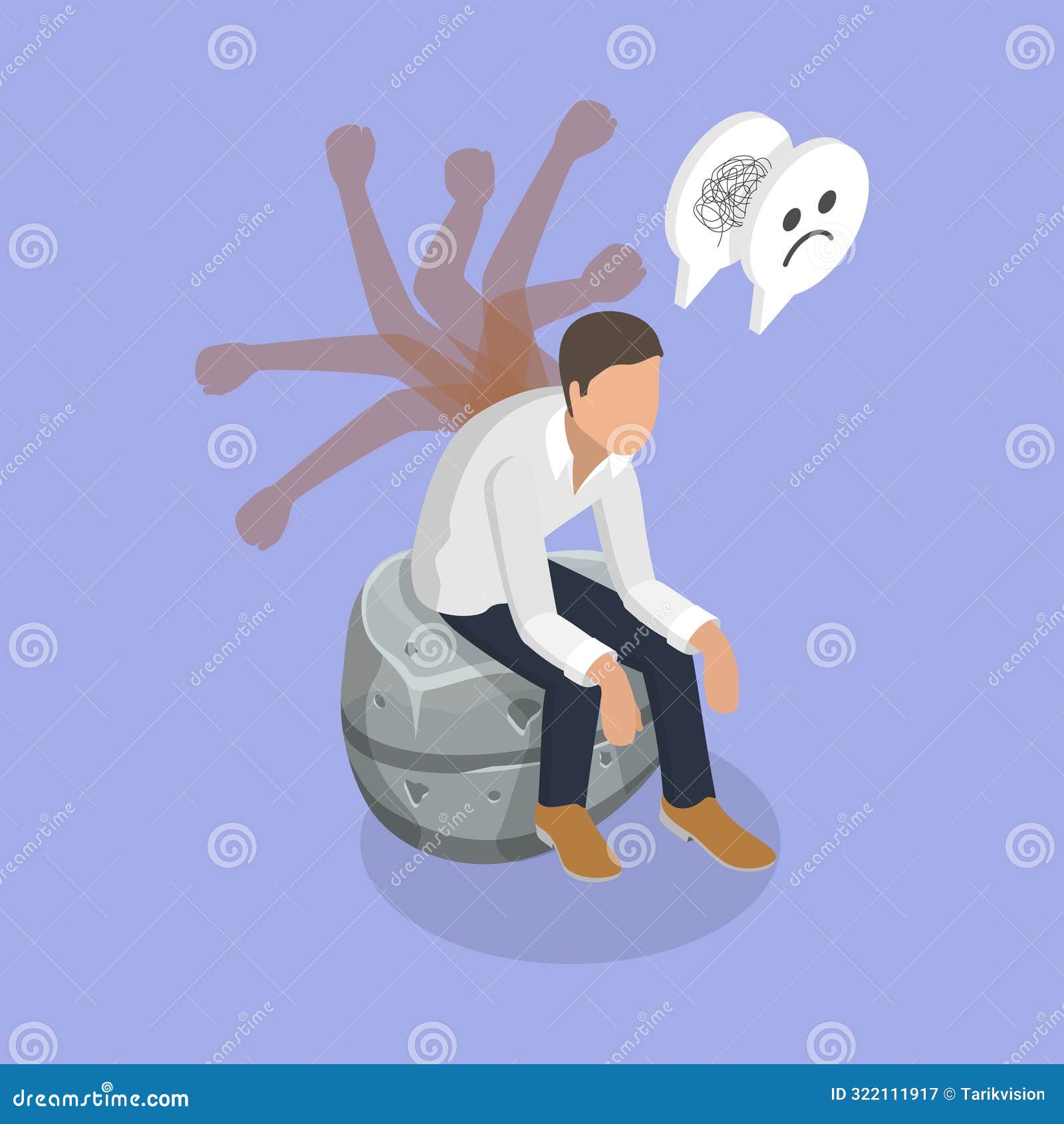 3D Isometric Flat Vector Illustration of Self-flagellation Stock Vector ...