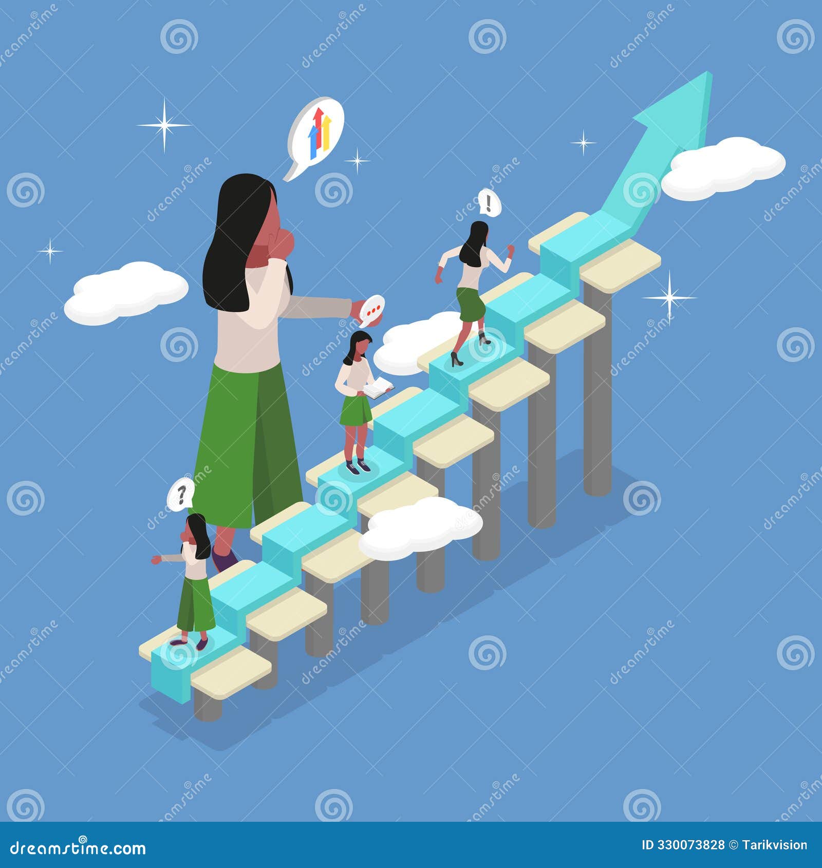 3D Isometric Flat Vector Illustration of Self Improvement Stock Vector ...