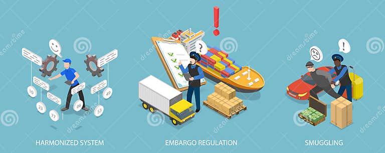 3D Isometric Flat Vector Illustration of Smuggling Stock Vector ...