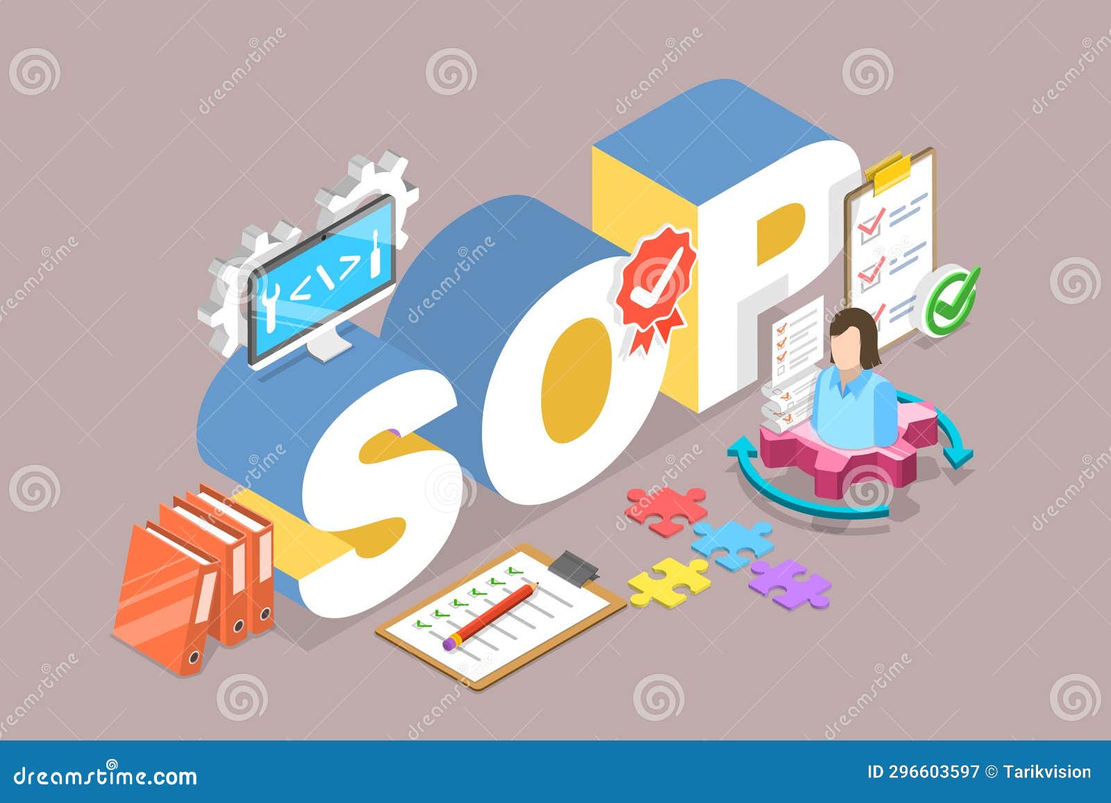 3D Isometric Flat Vector Illustration of SOP Stock Vector ...