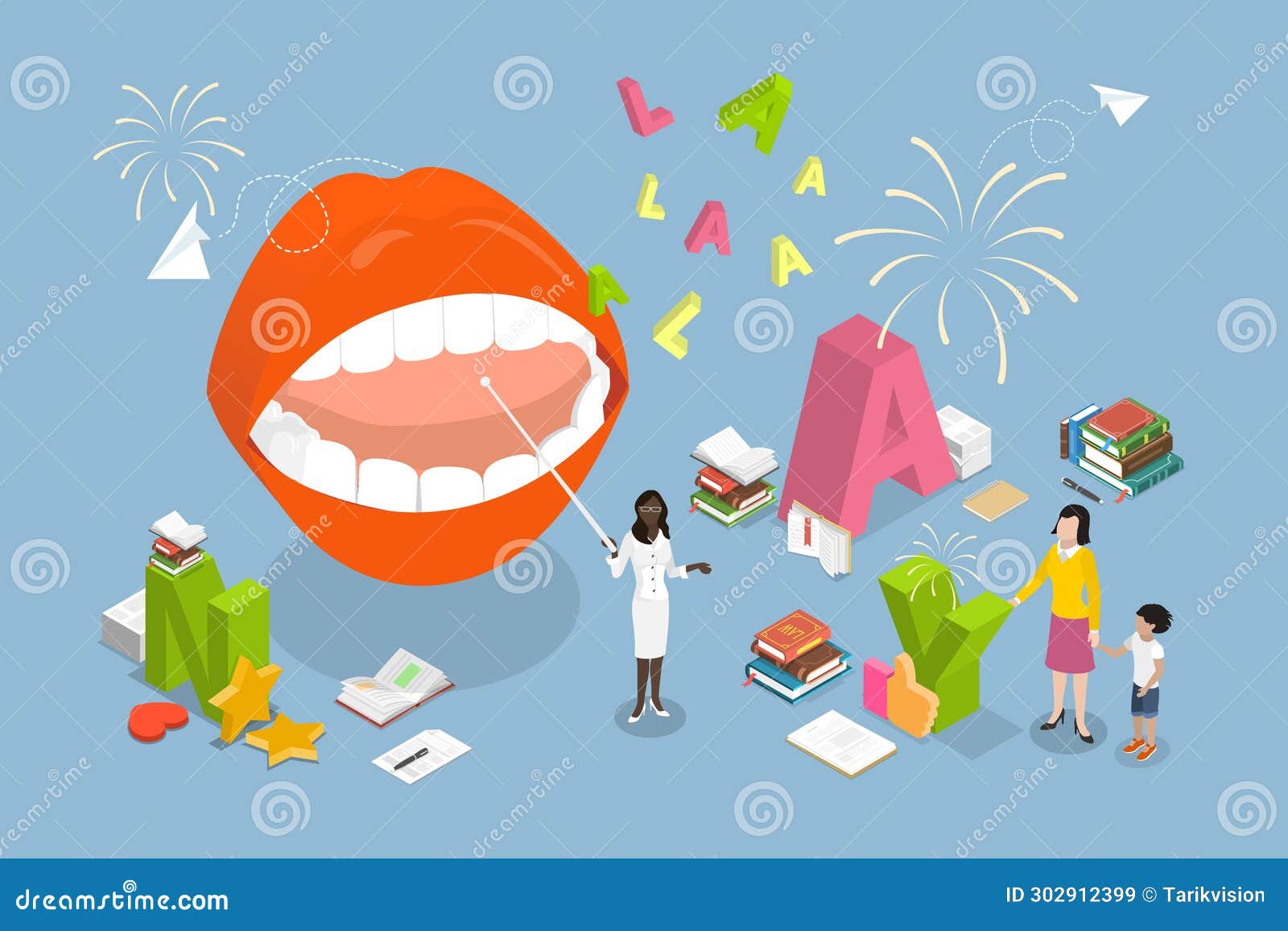 3D Isometric Flat Vector Illustration of Speech Therapy Stock Vector ...