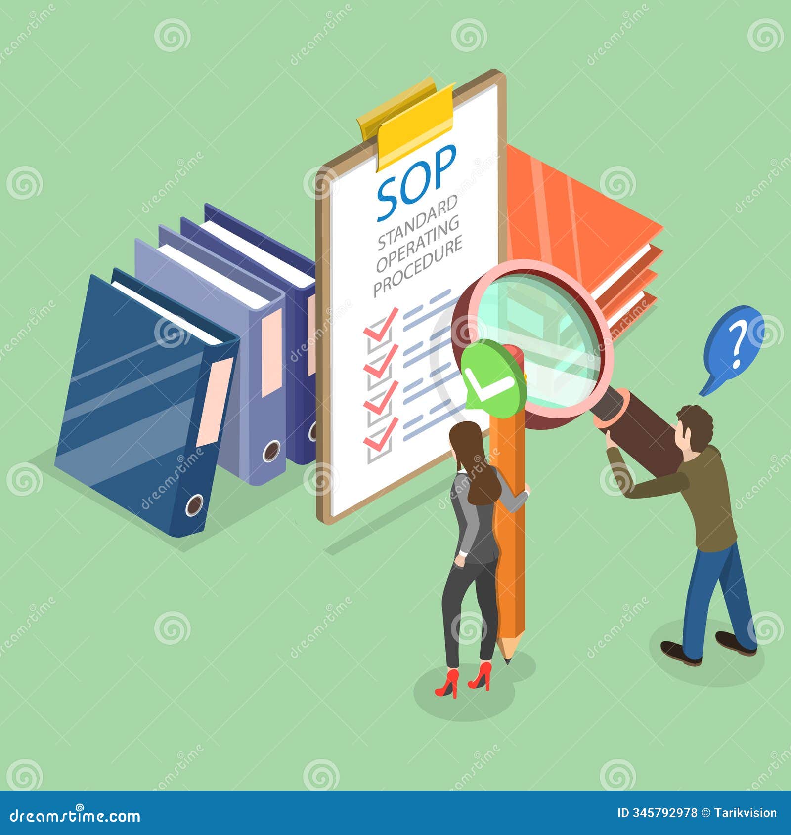 3D Isometric Flat Vector Illustration of Standard Operating Procedure ...