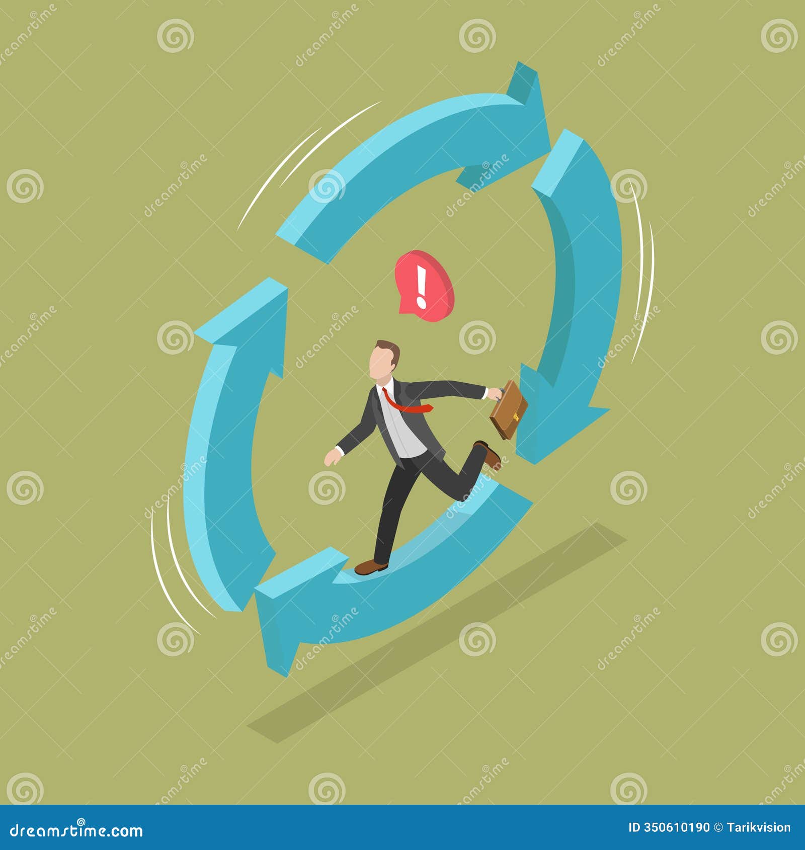 3D Isometric Flat Vector Illustration of Stuck in Routine Stock ...