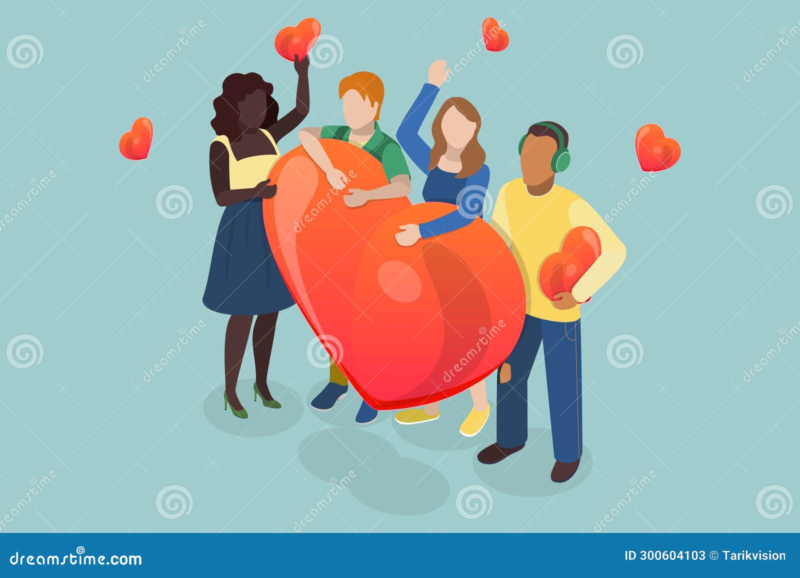 3D Isometric Flat Vector Illustration of Support To Success Together ...