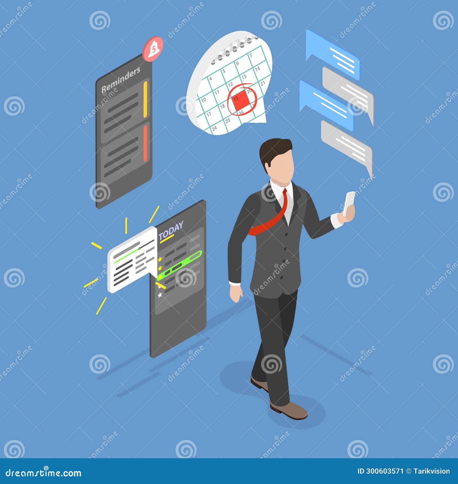 3D Isometric Flat Vector Illustration of daily Tasks Stock Vector ...